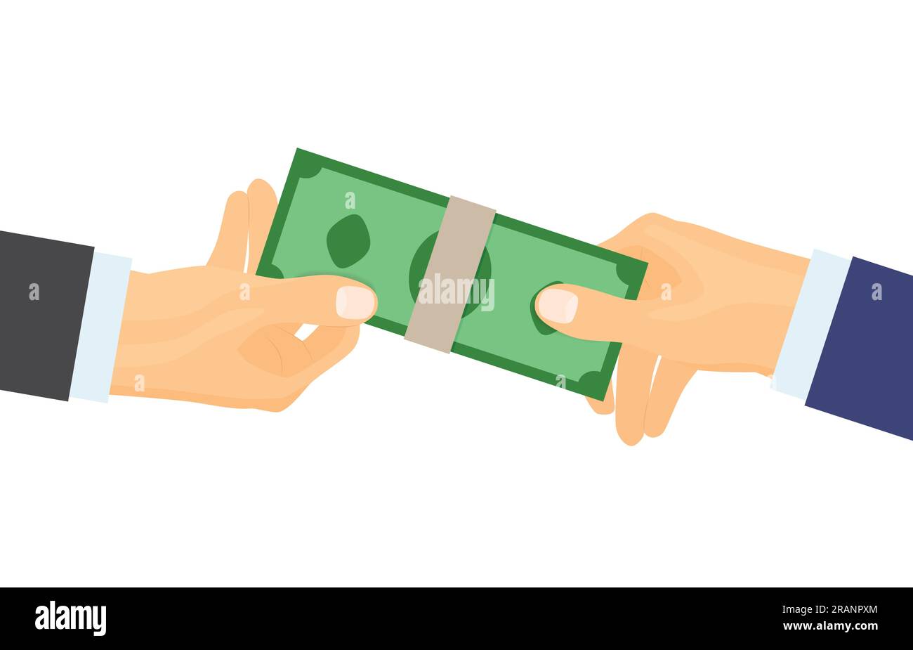businessman giving money to another businessman; payment, salary, bribe ...