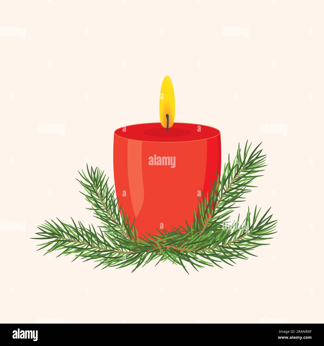 burning Advent, Christmas candle - vector illustration Stock Vector ...