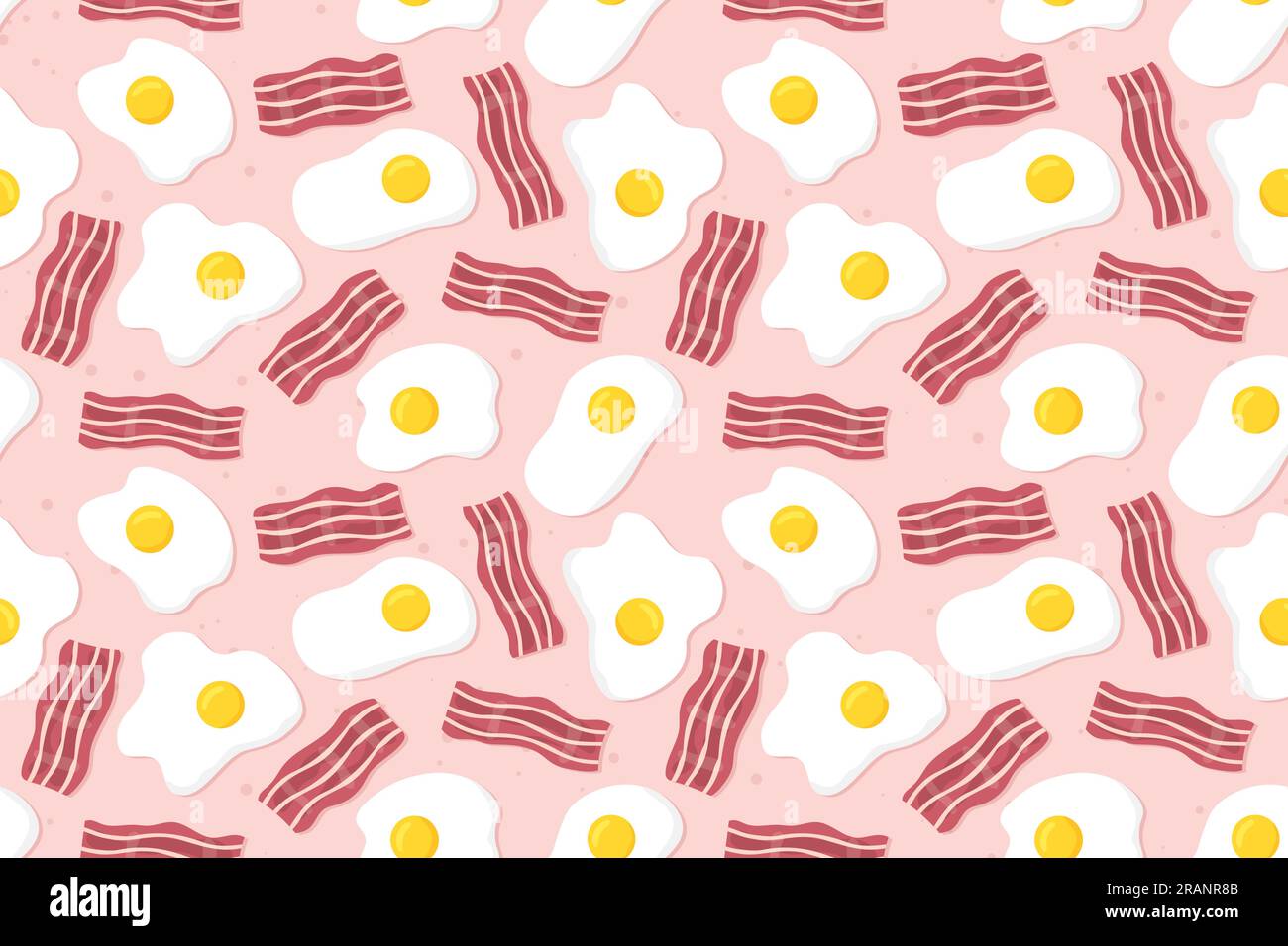 Seamless Pattern With Fried Eggs And Bacon Vector Illustration Stock