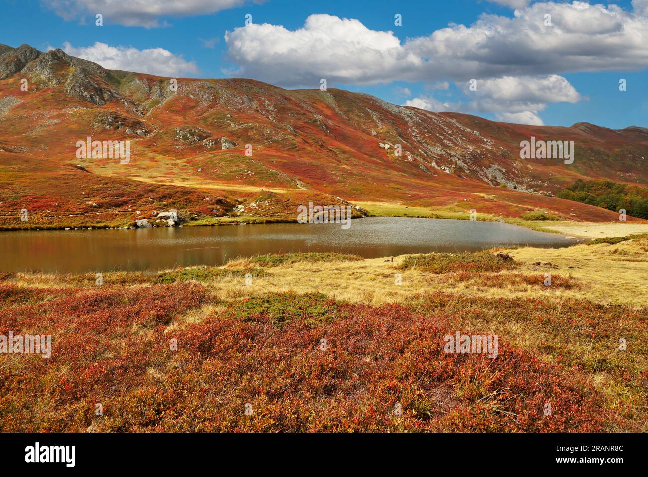 Landscape of the mountains of the Tuscan-Emilian Apennine lake of the ...