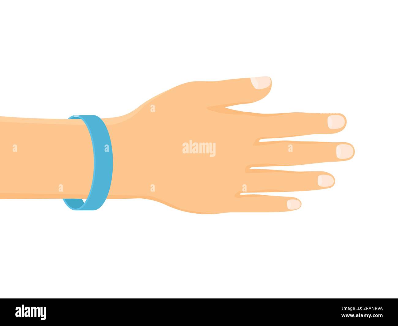 blue rubber wristband on hand- vector illustration Stock Vector Image ...