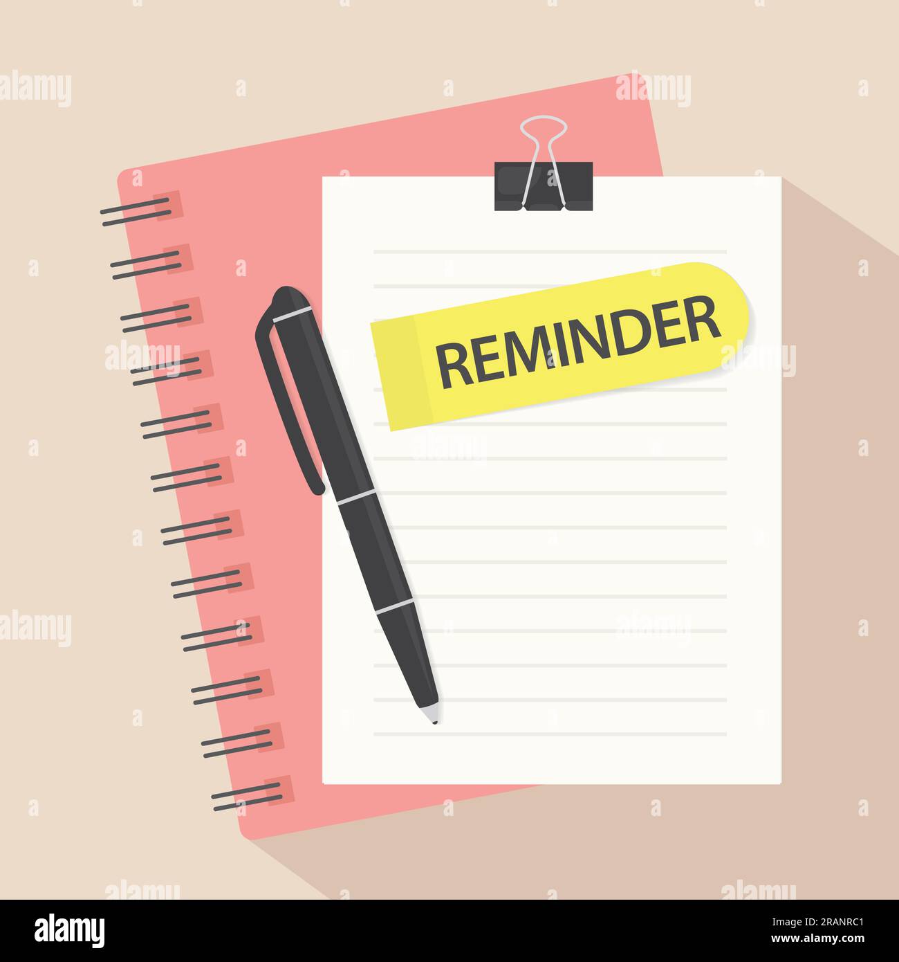 reminder written on stikcy note - vector illustration Stock Vector ...