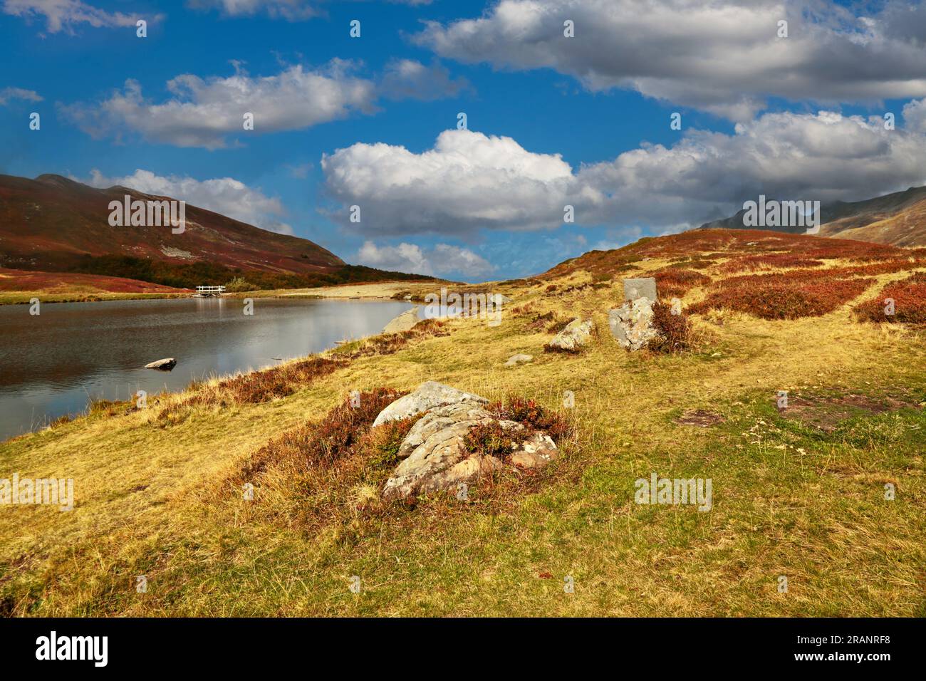 Landscape of the mountains of the Tuscan-Emilian Apennine lake of the ...