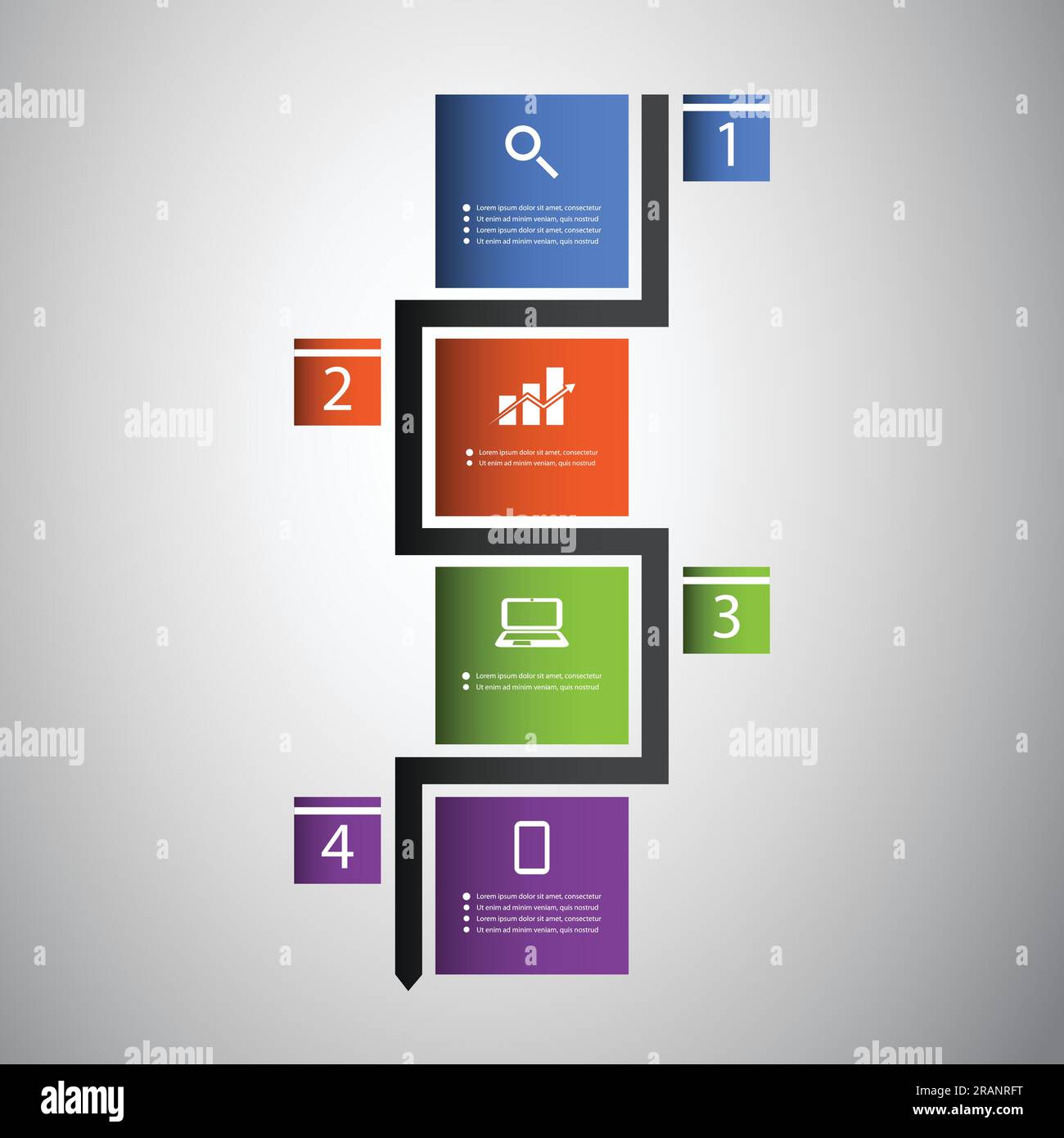 Infographic Concept - Colorful Flow Chart Design Stock Vector Image ...
