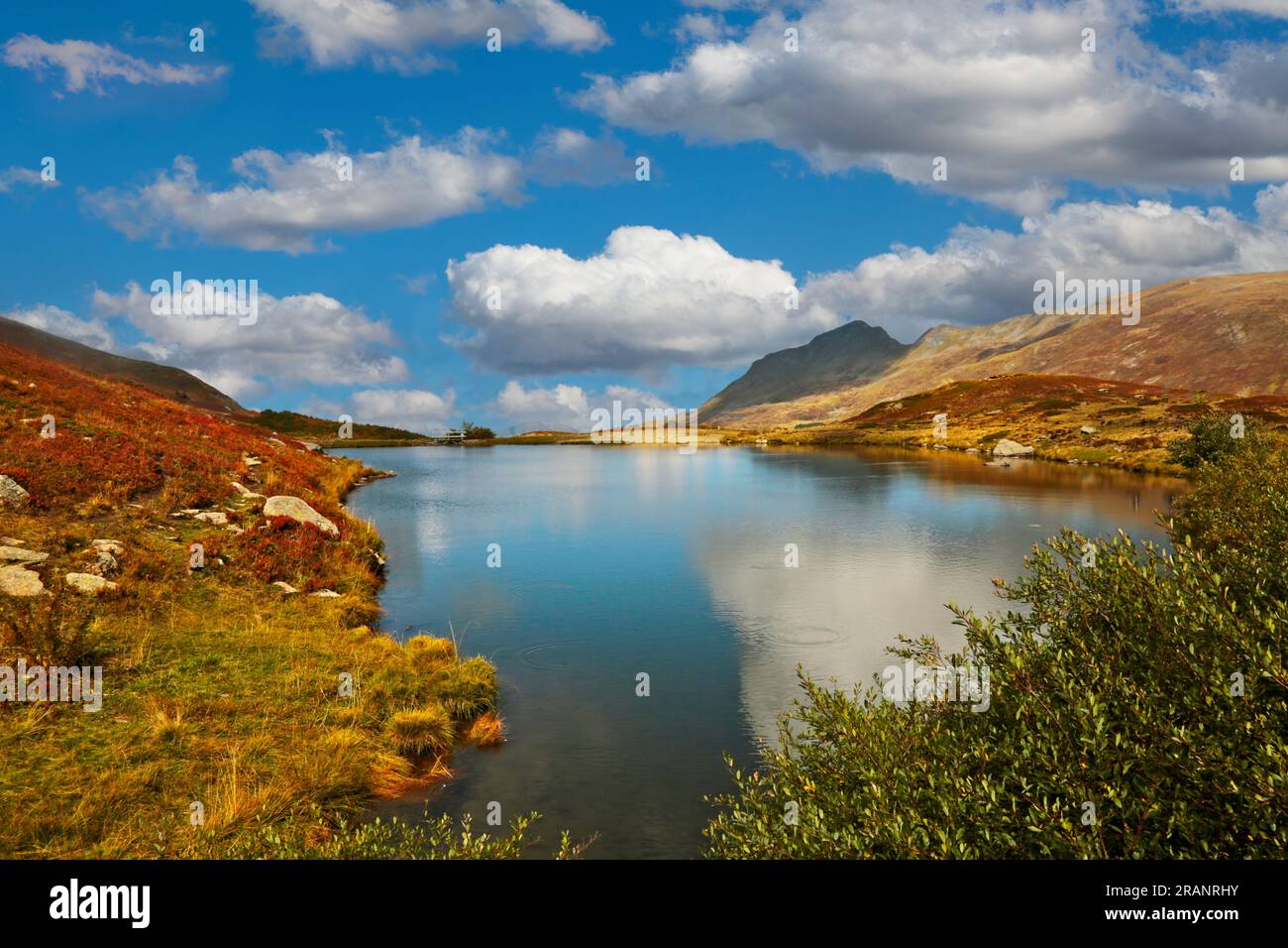 Landscape of the mountains of the Tuscan-Emilian Apennine lake of the ...