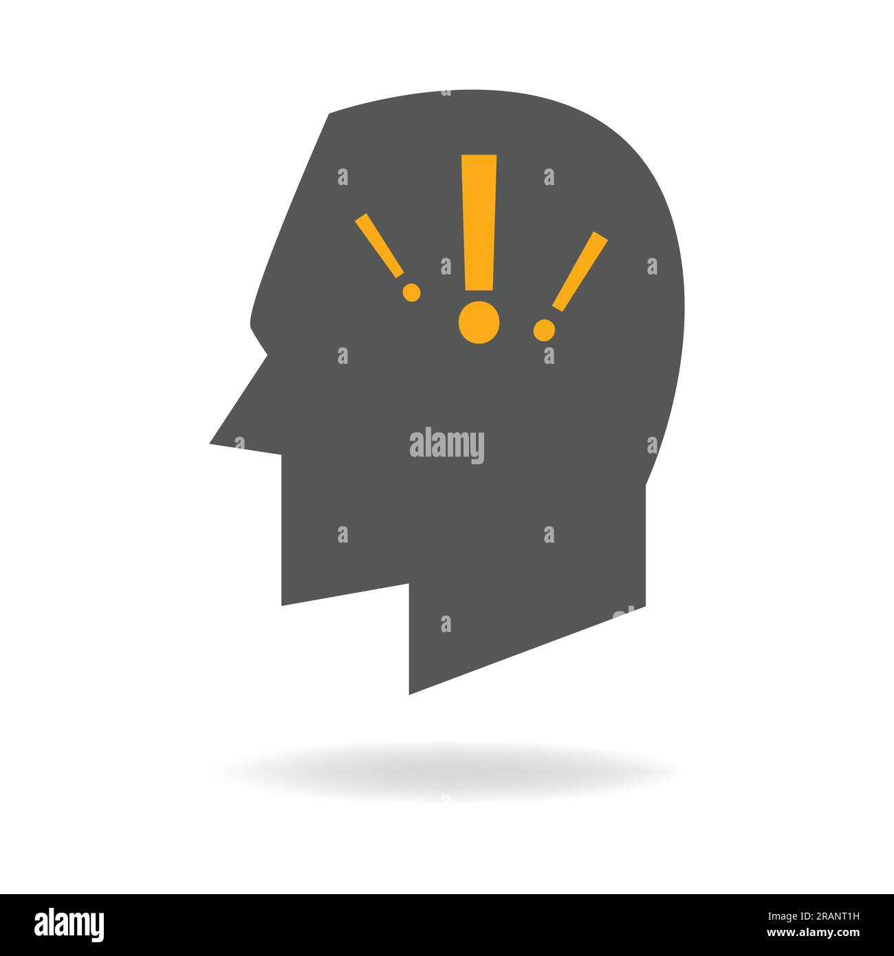 Human head icon with exclamation mark, symbolize of anxiety disorder ...