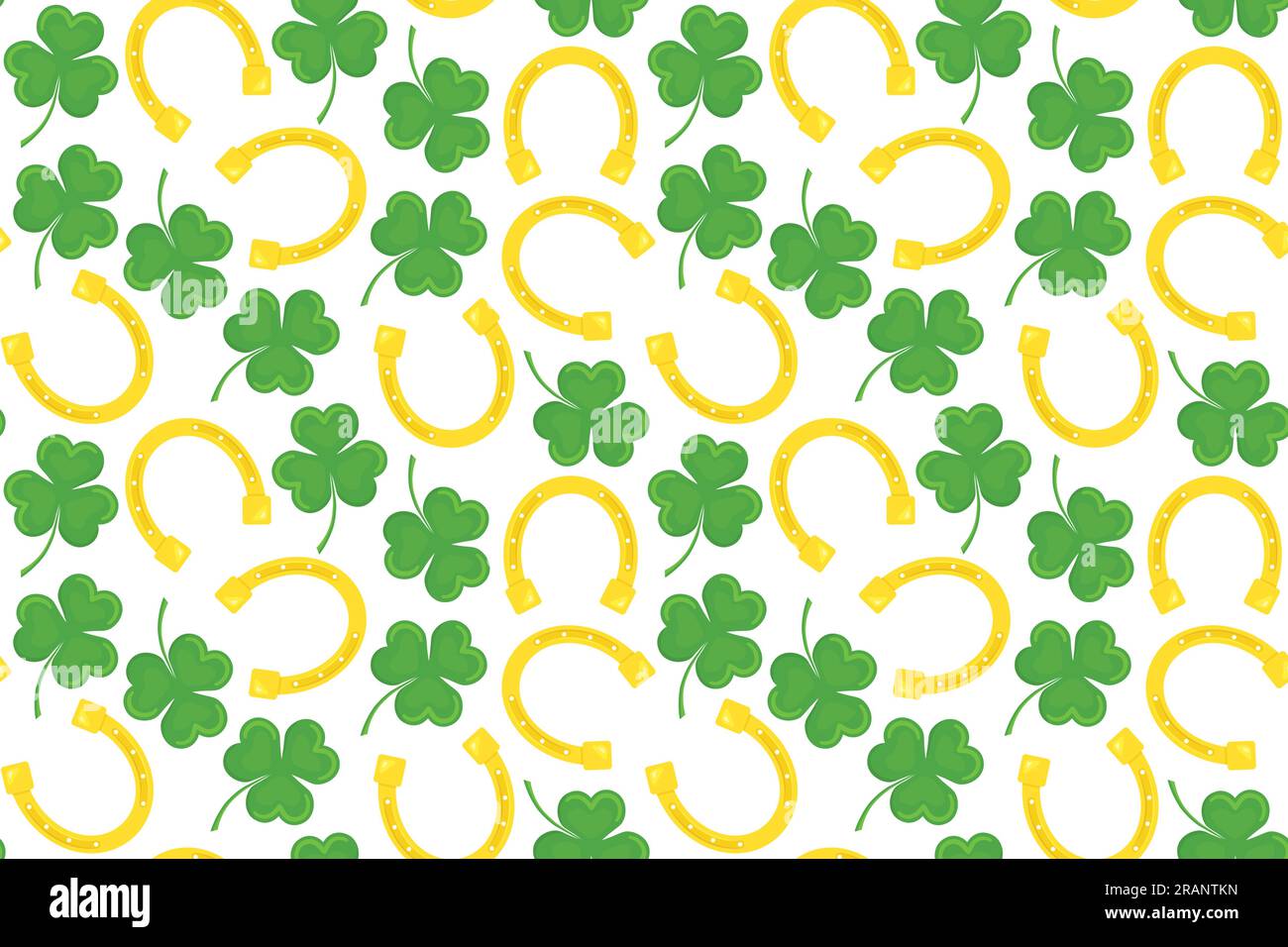 seamless St. Patrick's day pattern with shamrock and horseshoe, symbols ...