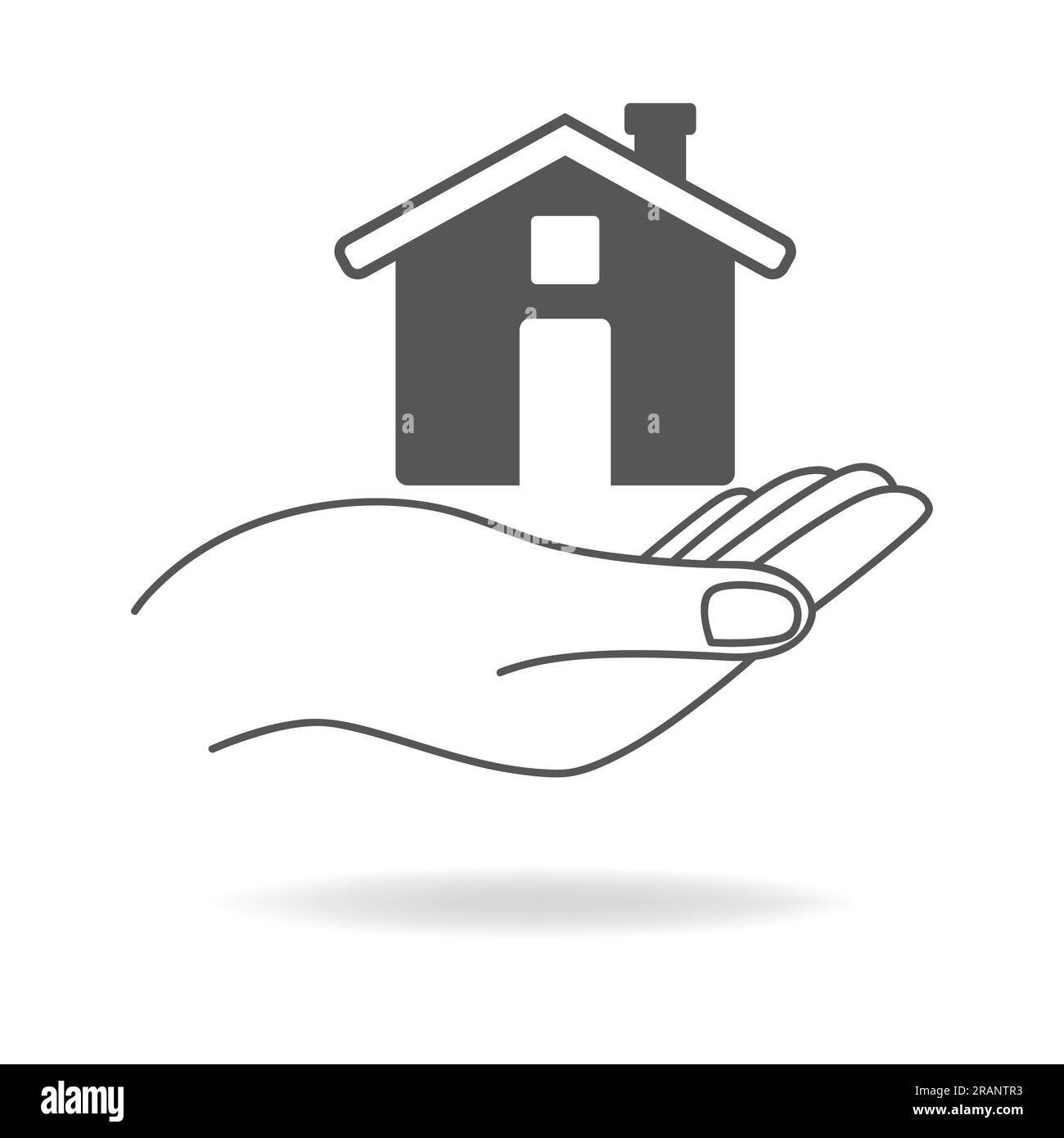 Illustration palm hand holding house hi-res stock photography and ...