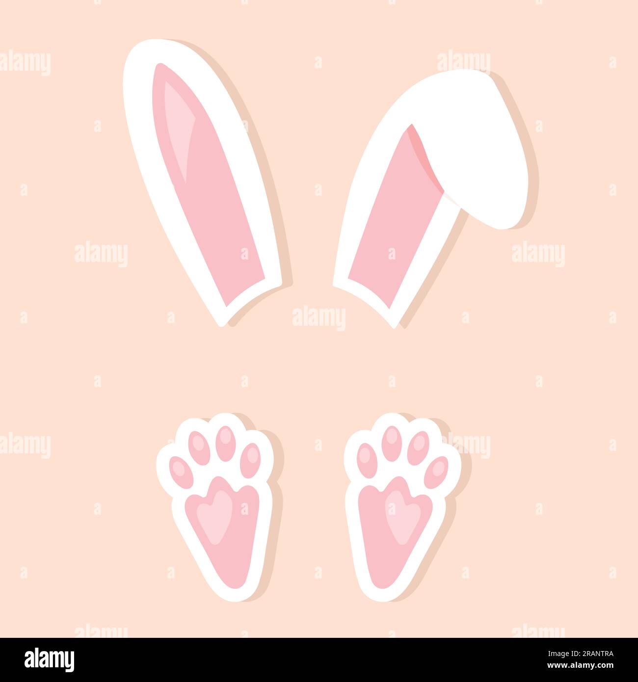 easter rabbit ears and paw - vector illustration Stock Vector Image ...
