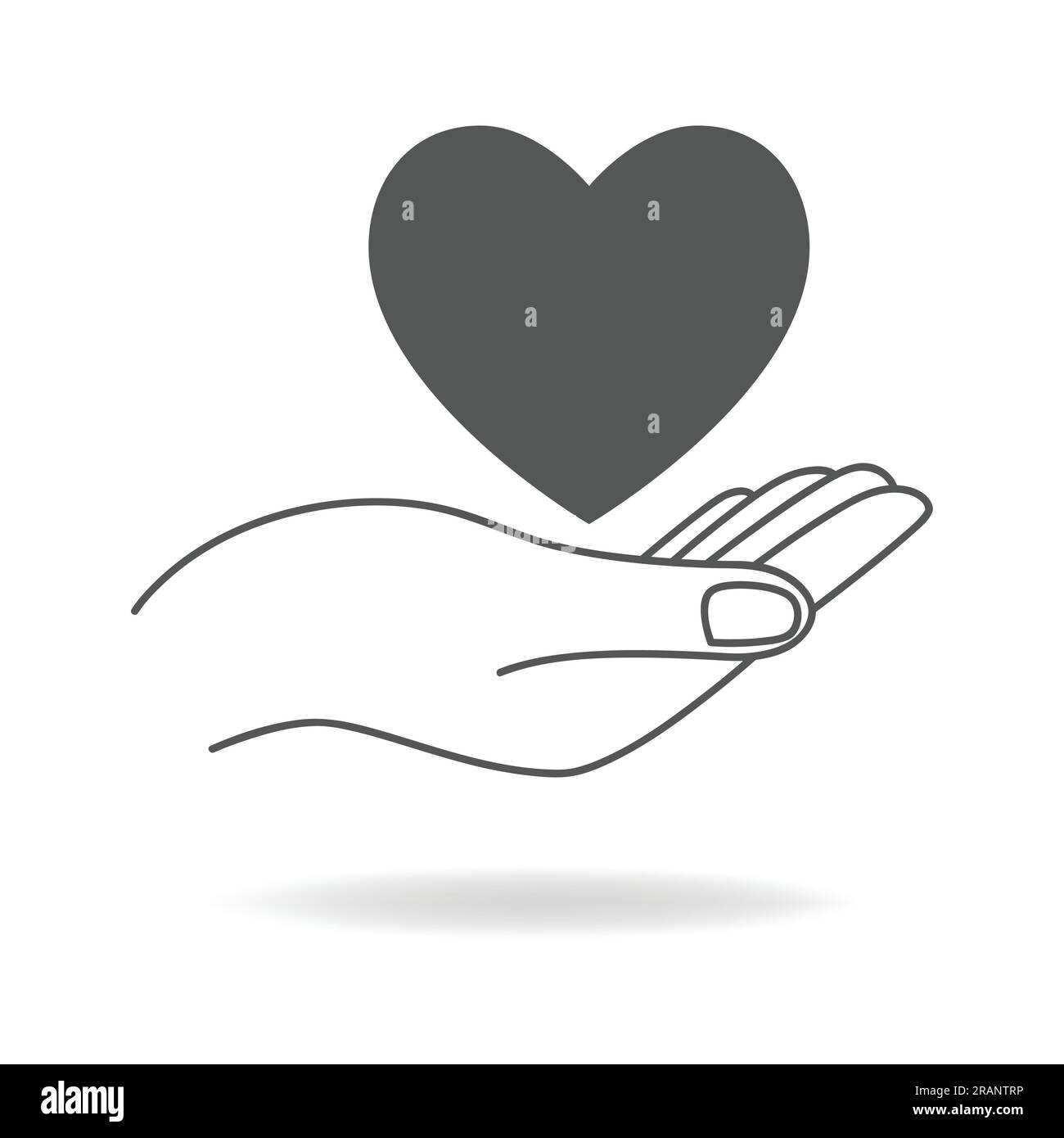 Simple graphic of a hand holding a heart shape symbol Stock Vector ...