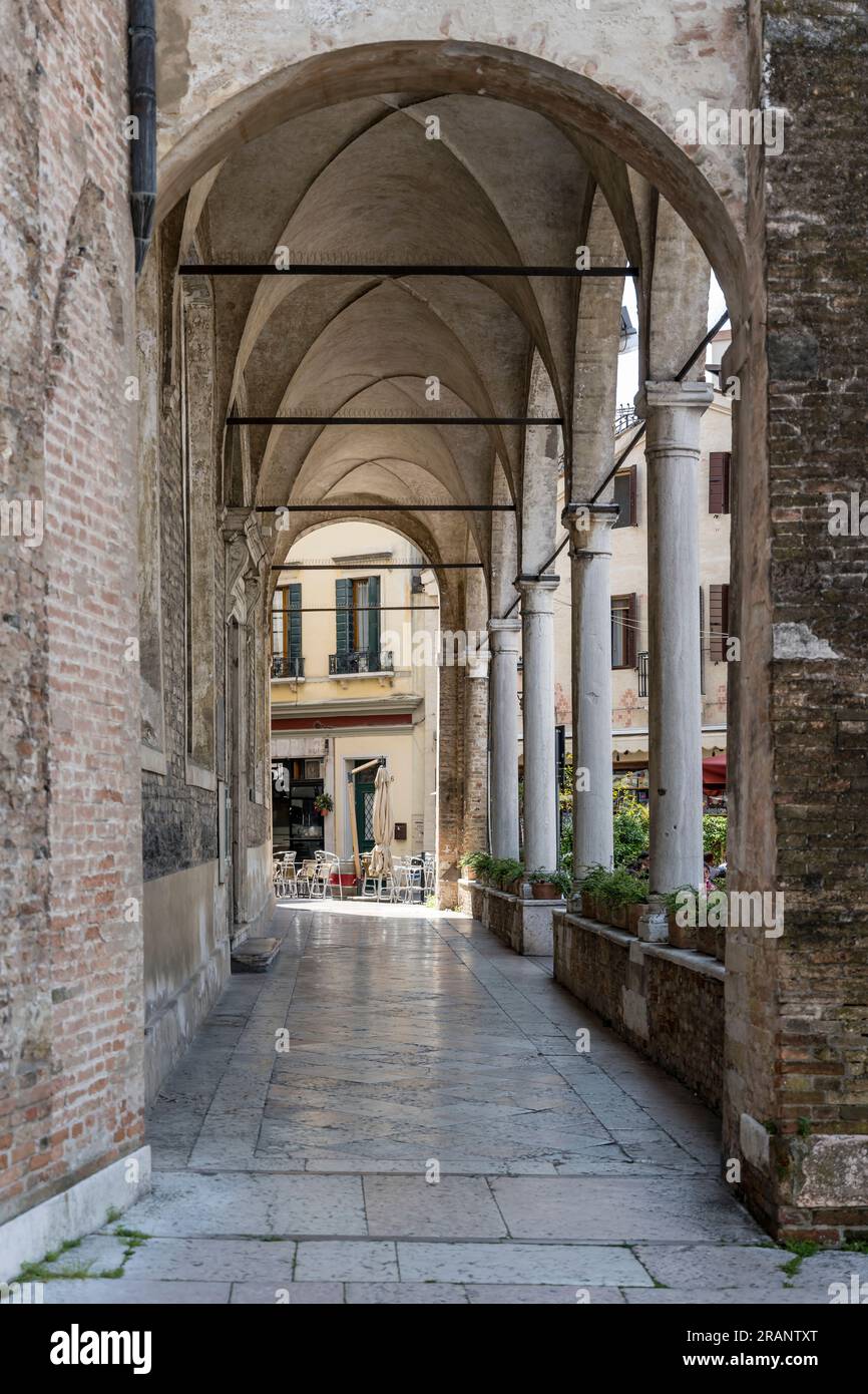 cityscape with columns and vaulted covered walkway at san Vito church ...