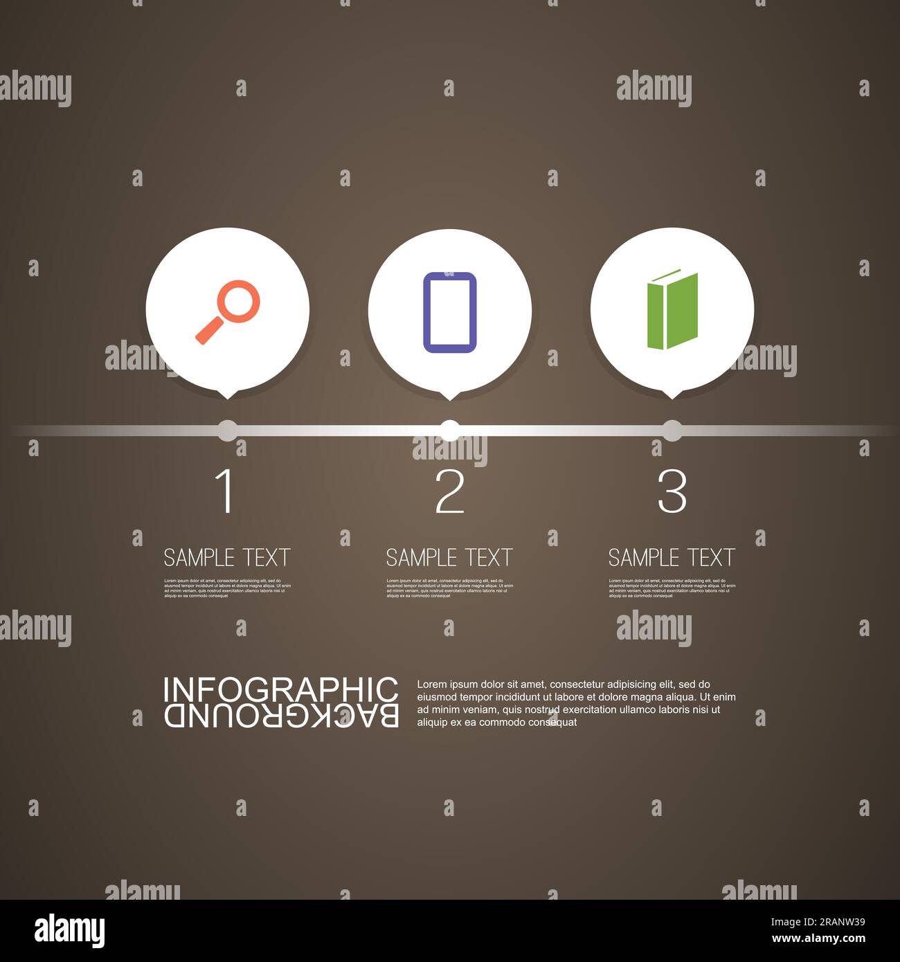 Numbered Circular Labels - Infographic Design with Text and Icons Stock ...