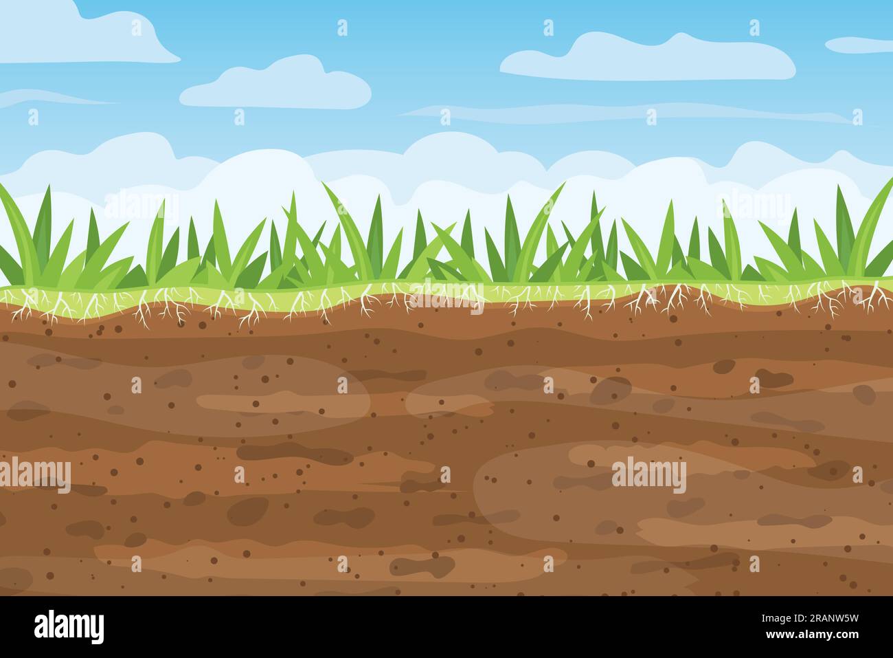 soil and grass against blue sky- vector illustration Stock Vector Image ...