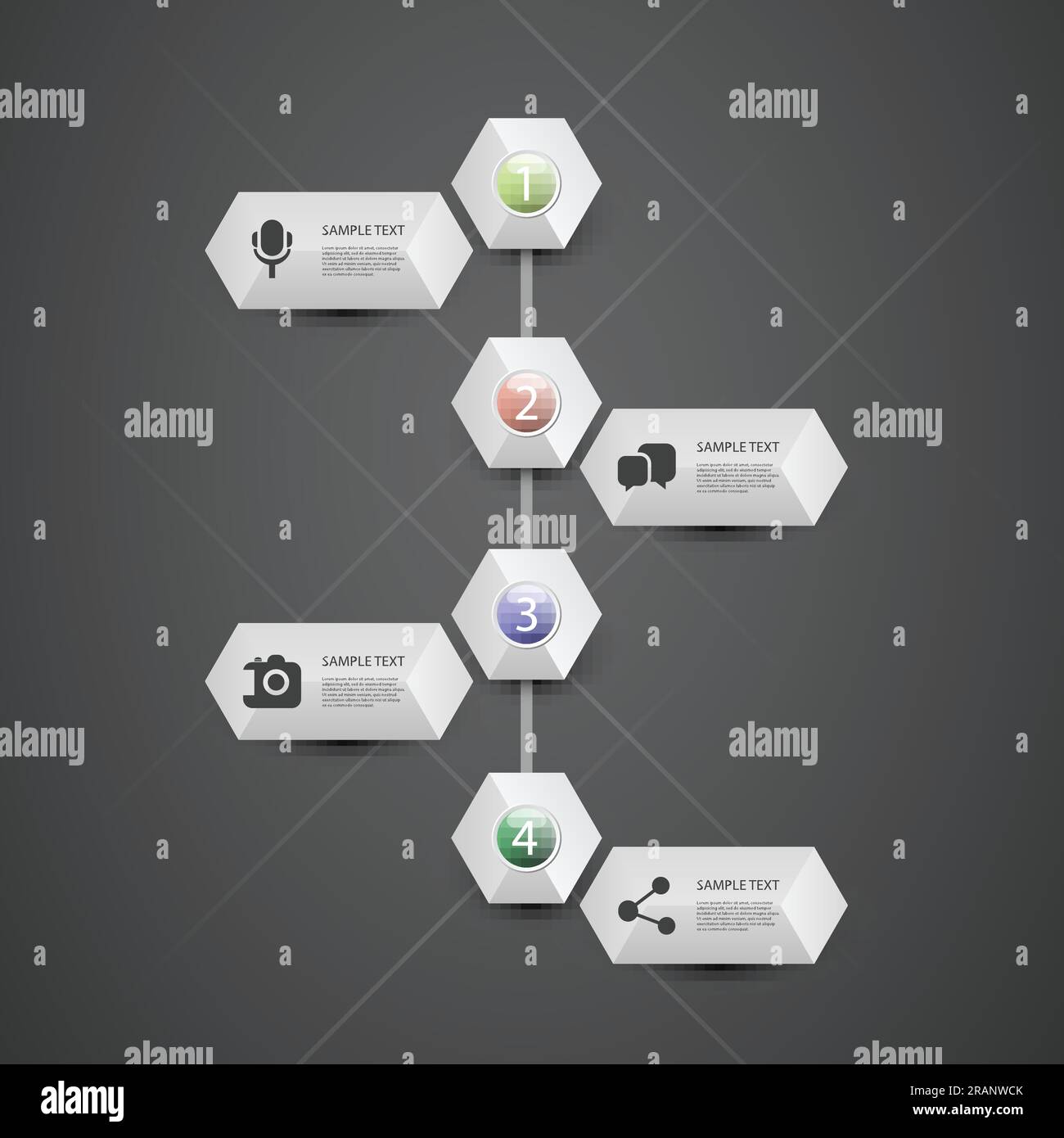 Infographic Concept with Hexagons - Flow Chart Design - Timeline Stock ...
