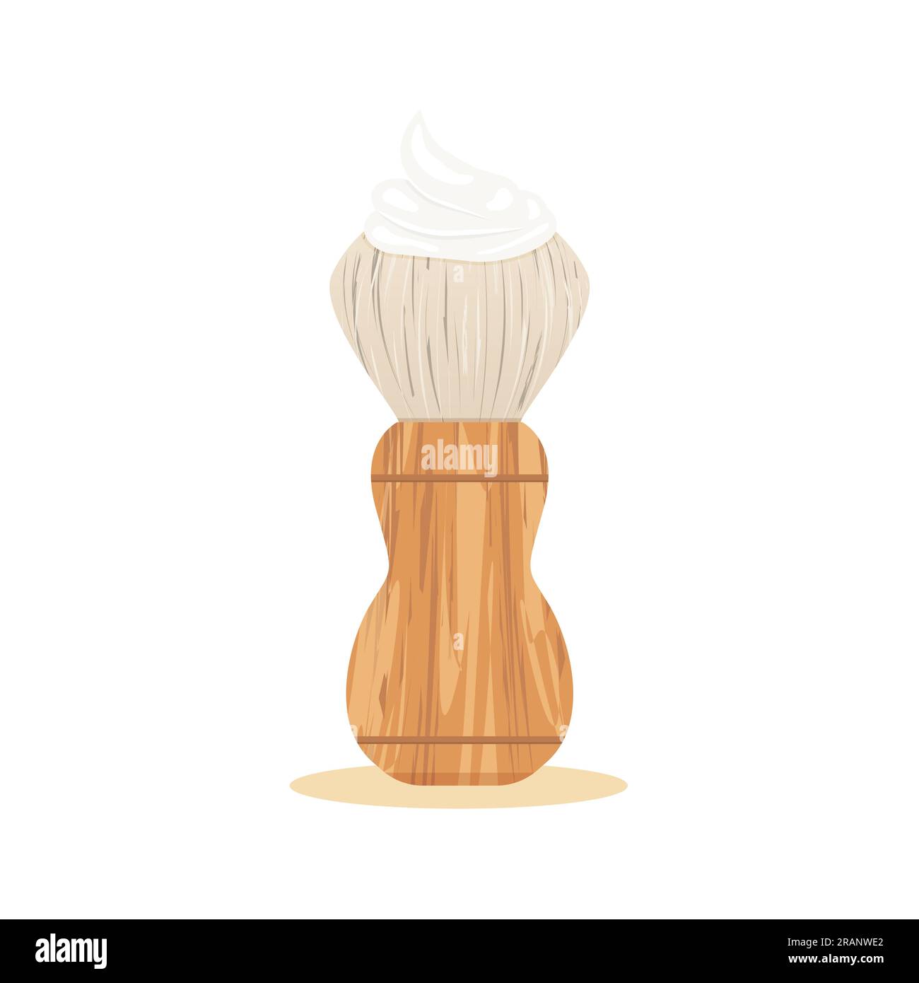 wooden shaving brush with foam- vector illustration Stock Vector Image ...