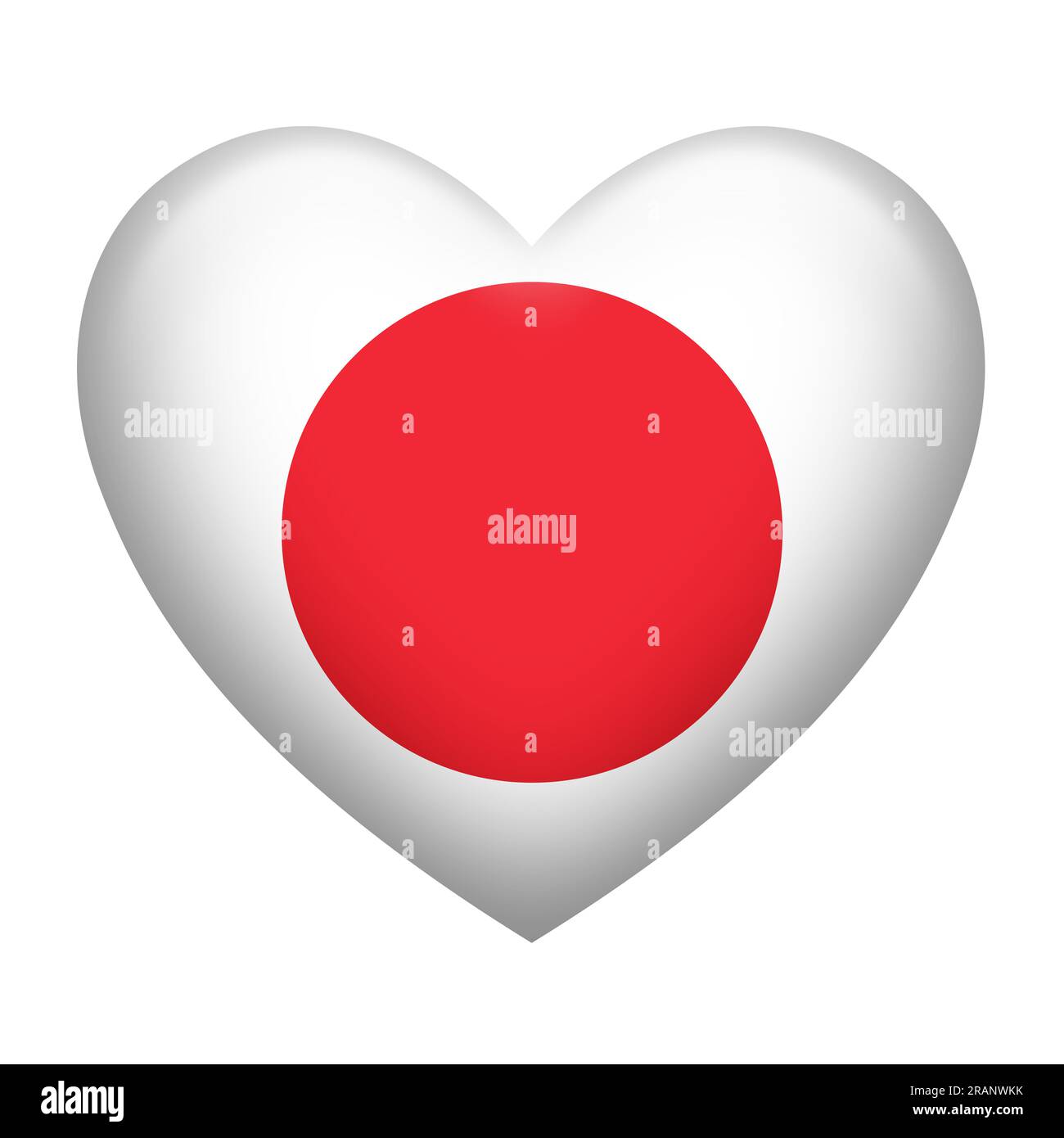 Heart shape of Japan insignia isolated on white Stock Photo - Alamy