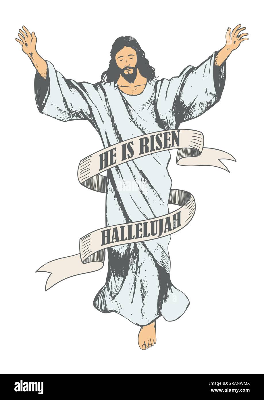 Sketch illustration of the ascension of Jesus Christ Stock Vector Image ...