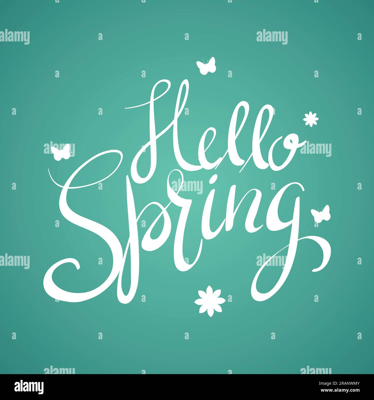 Hand writing of Hello Spring, handwritten, spring theme Stock Vector ...