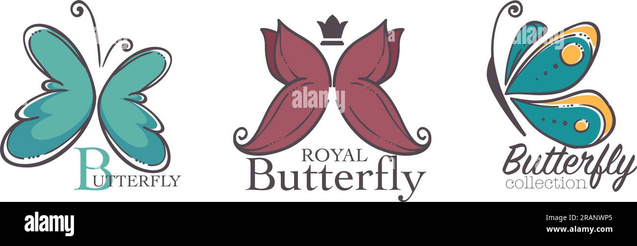 Royal butterfly collection, nature and wilderness Stock Vector Image ...