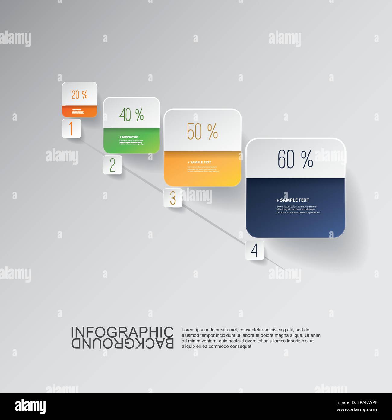 Infographic Design - Round Squares, Diagram Template Stock Vector Image ...