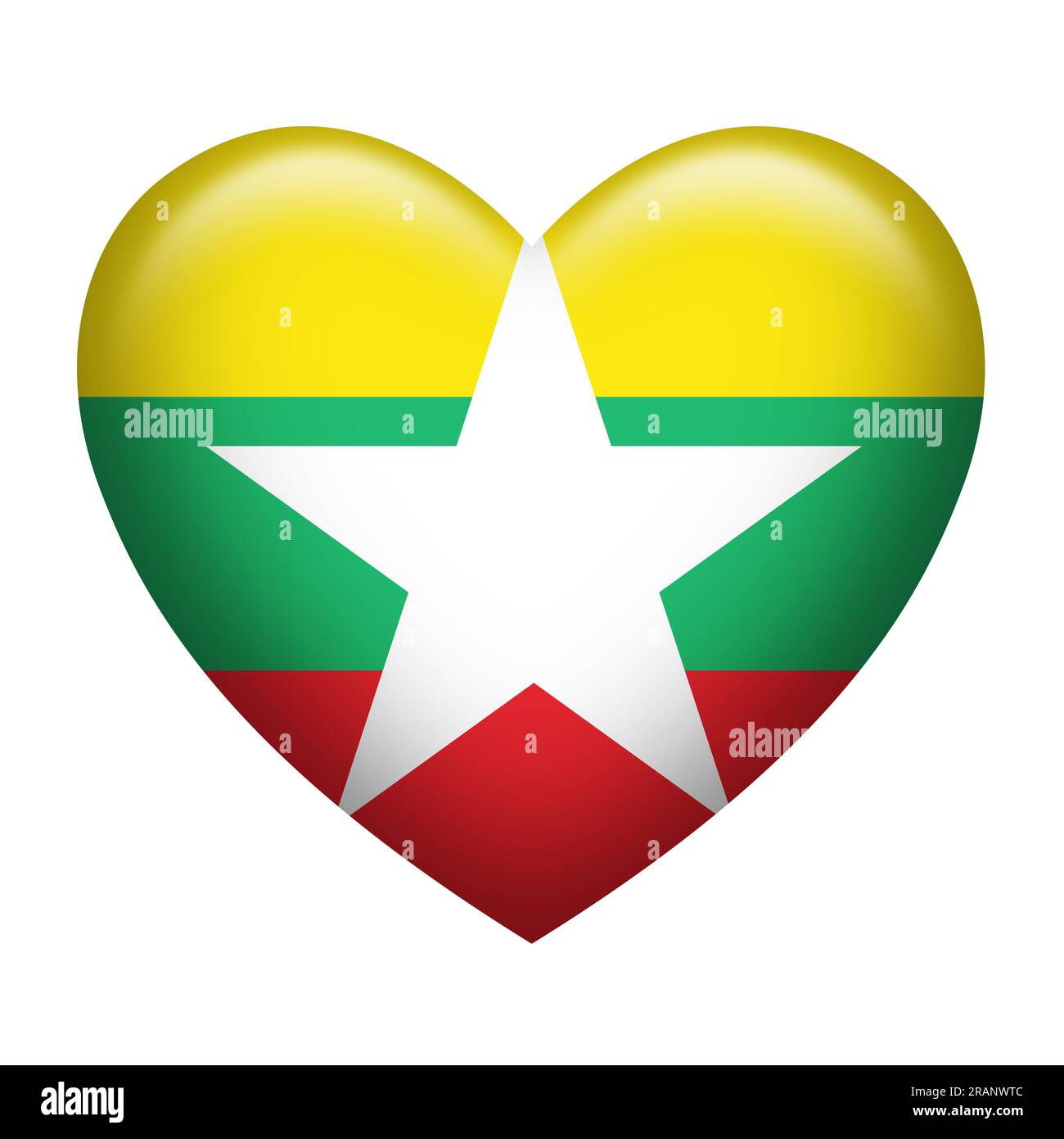 Heart shape of Myanmar insignia isolated on white Stock Photo - Alamy