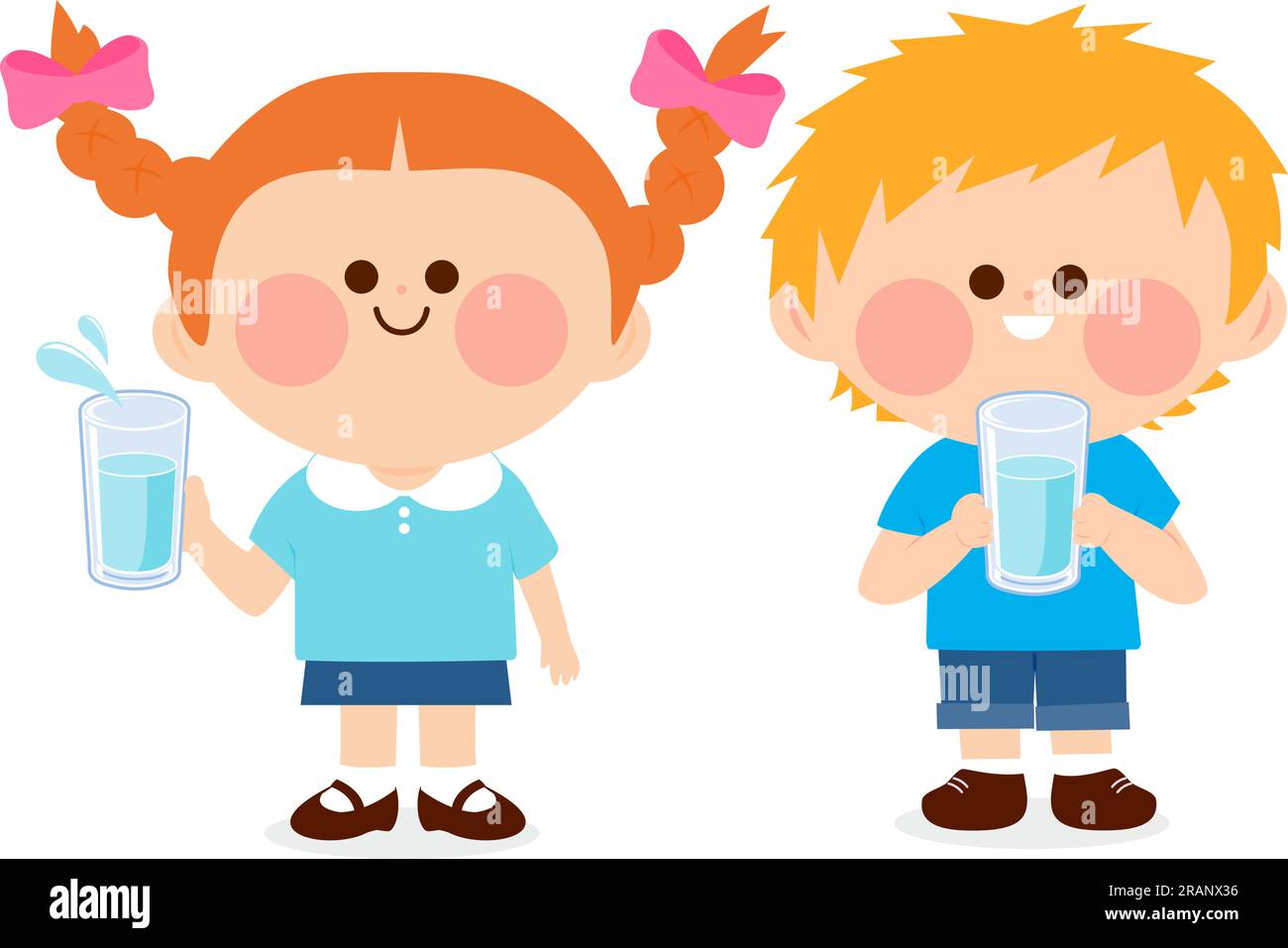 Children drinking water. Vector illustration Stock Vector Image & Art ...