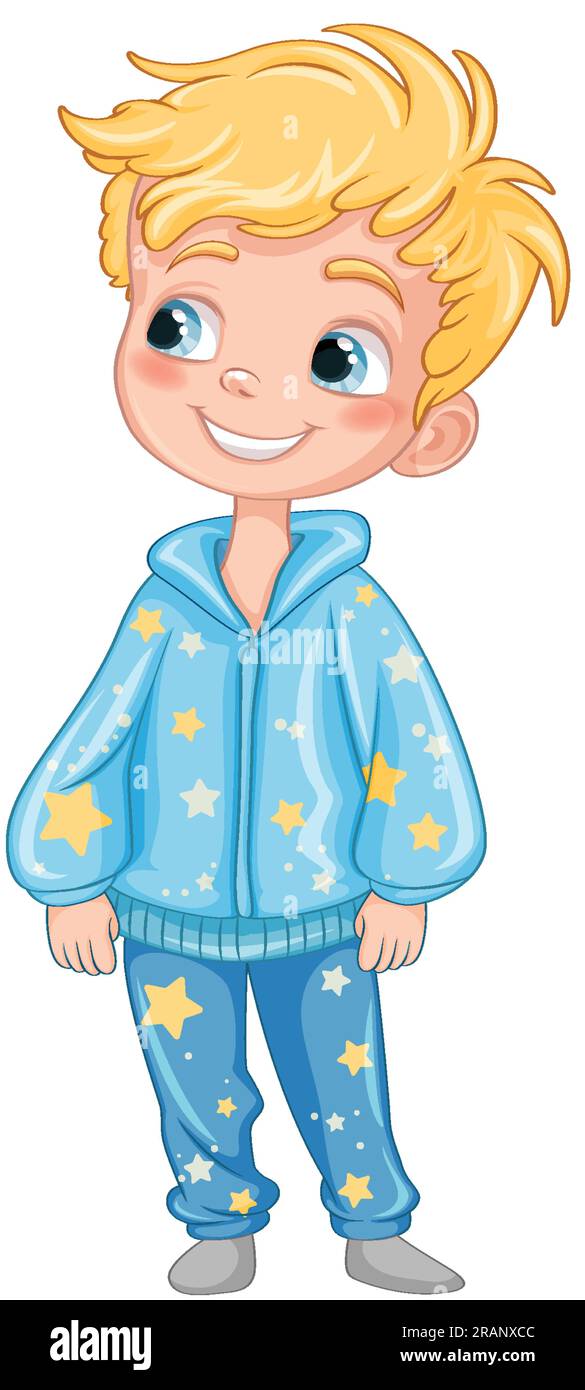 Cute cartoon character in pajamas illustration Stock Vector Image & Art ...
