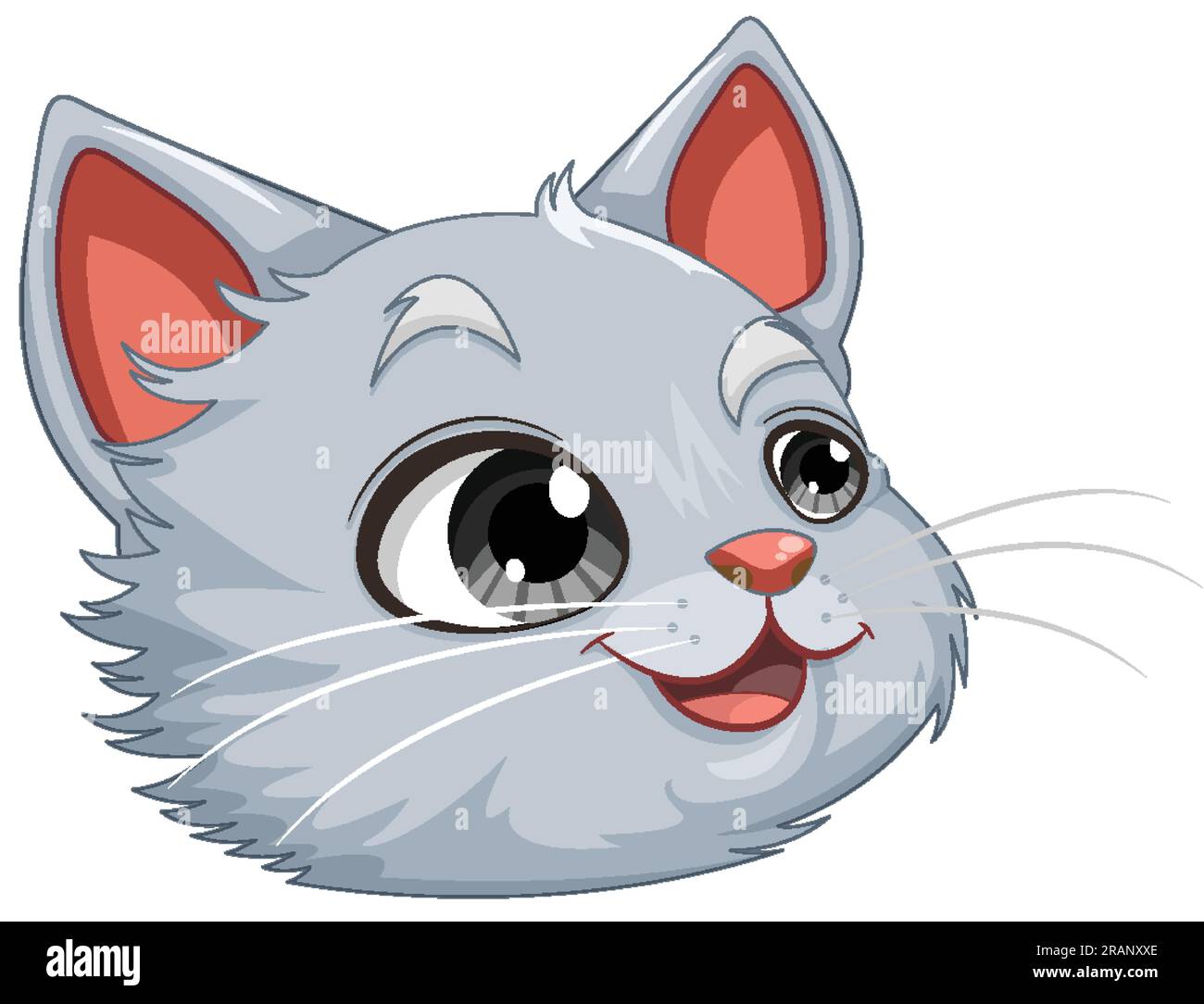 A Grey Cat Head Vector illustration Stock Vector Image & Art - Alamy