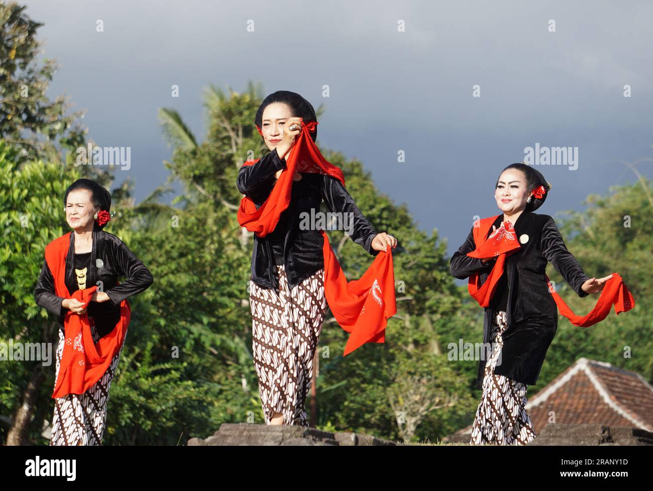 Indonesian performing gambyong dance. This dance comes from central ...