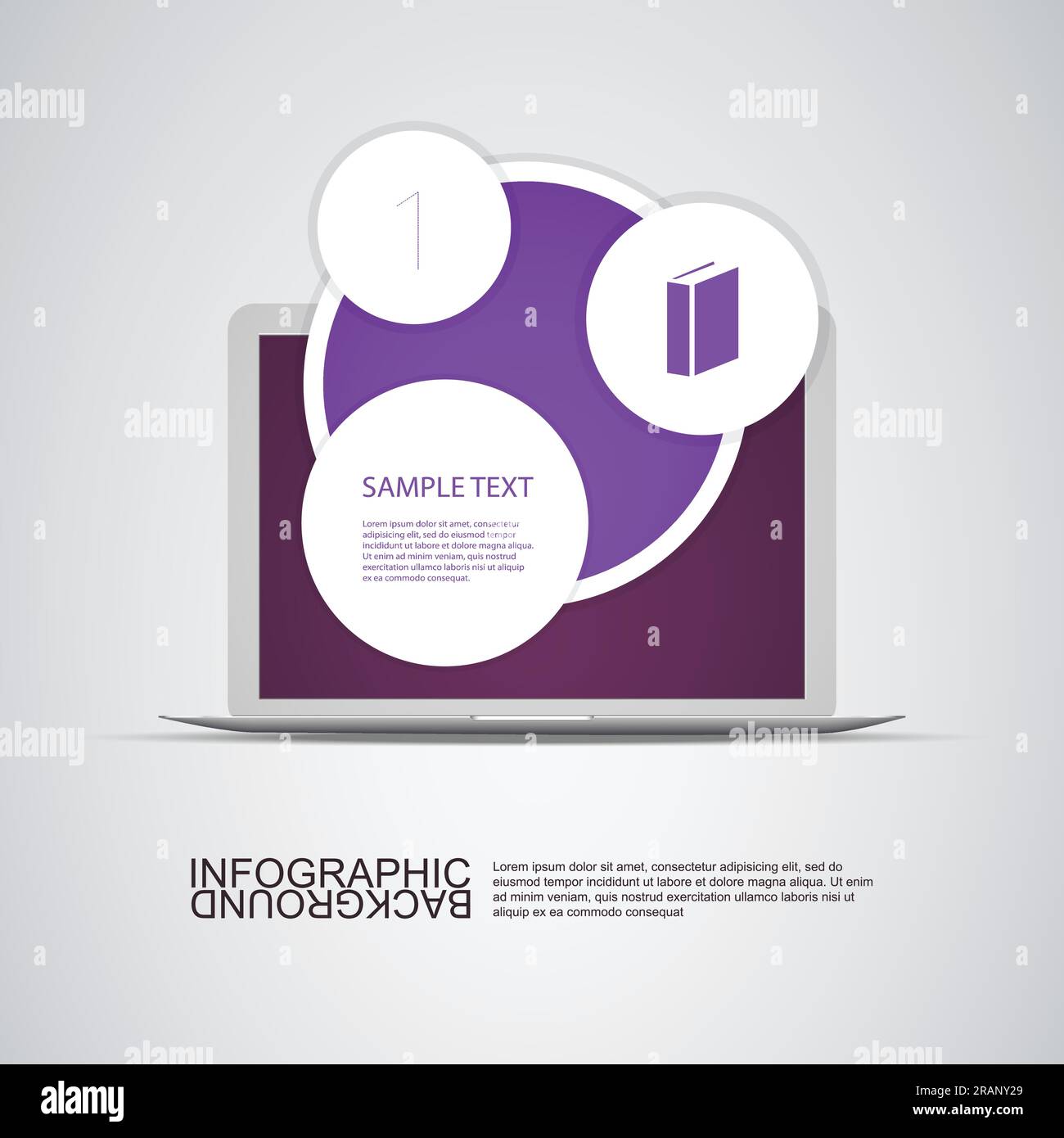 Circular Text Boxes with Laptop Computer - Template Illustration for ...