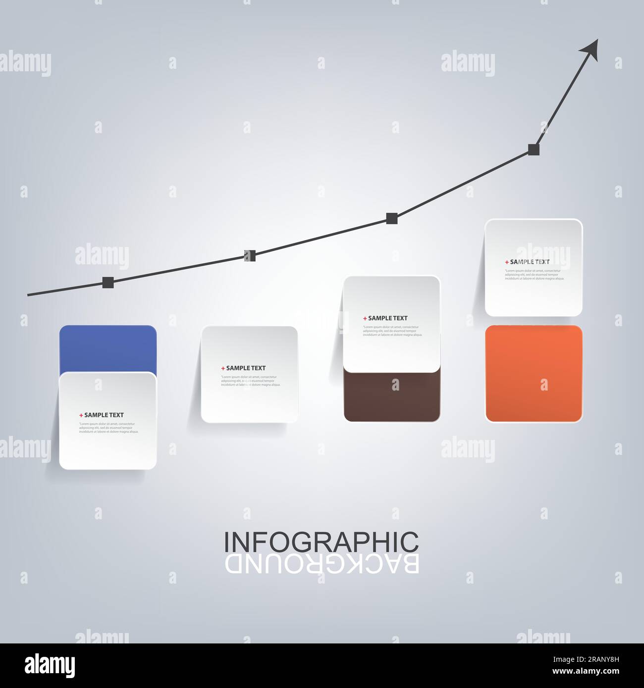 Infographic Diagram Template With Round Squares Stock Vector Image ...