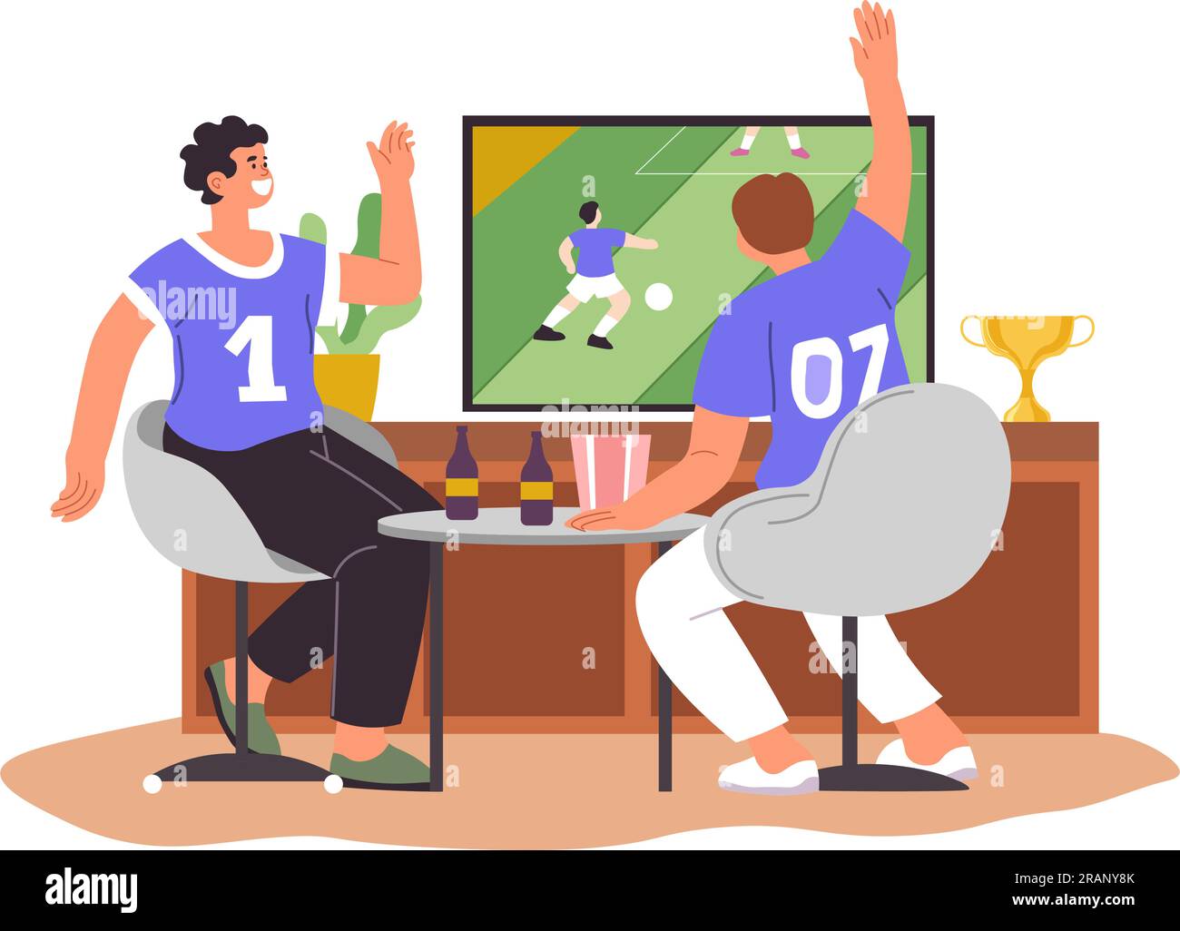 Football fans together Stock Vector Images - Alamy
