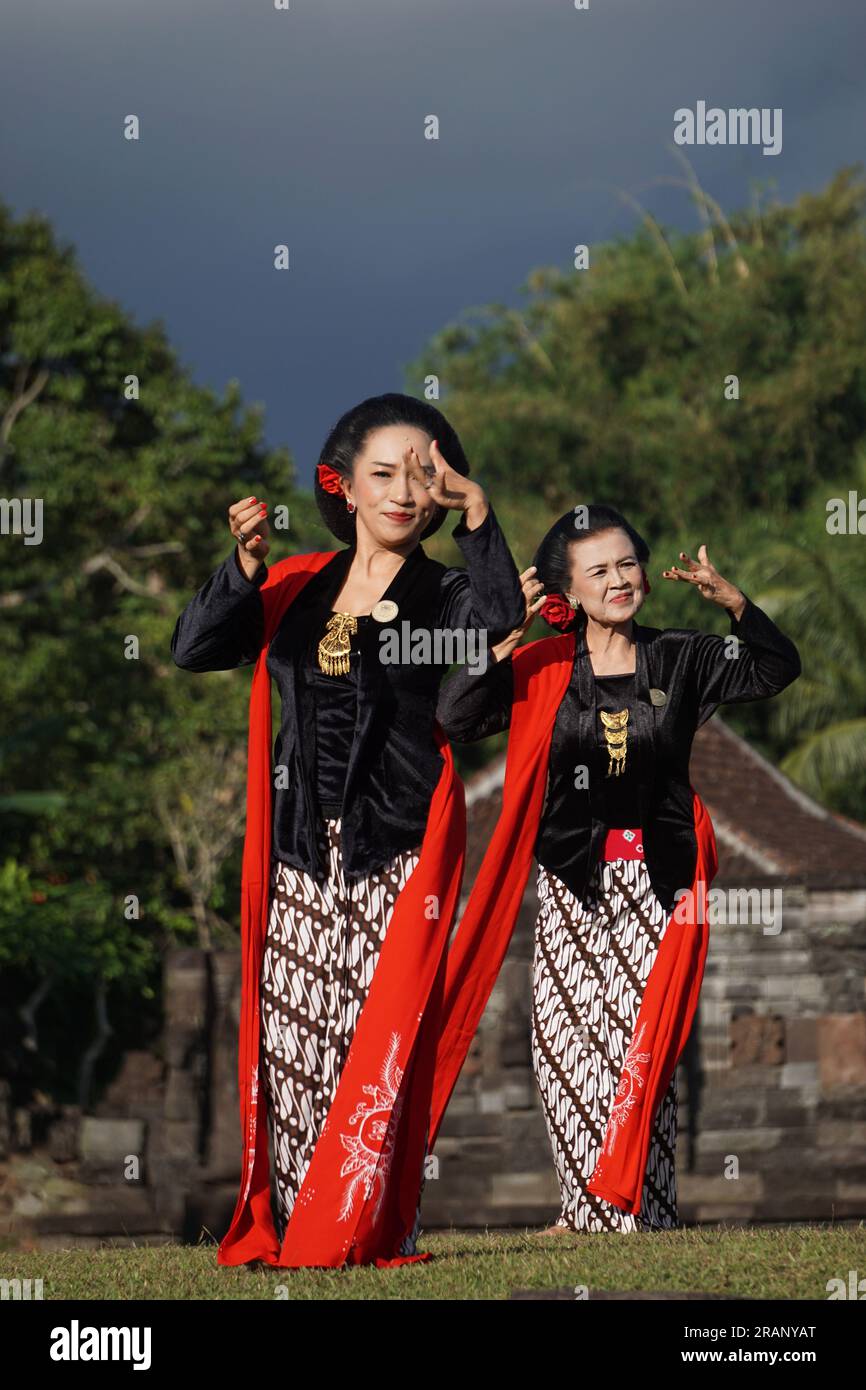 Indonesian performing gambyong dance. This dance comes from central ...