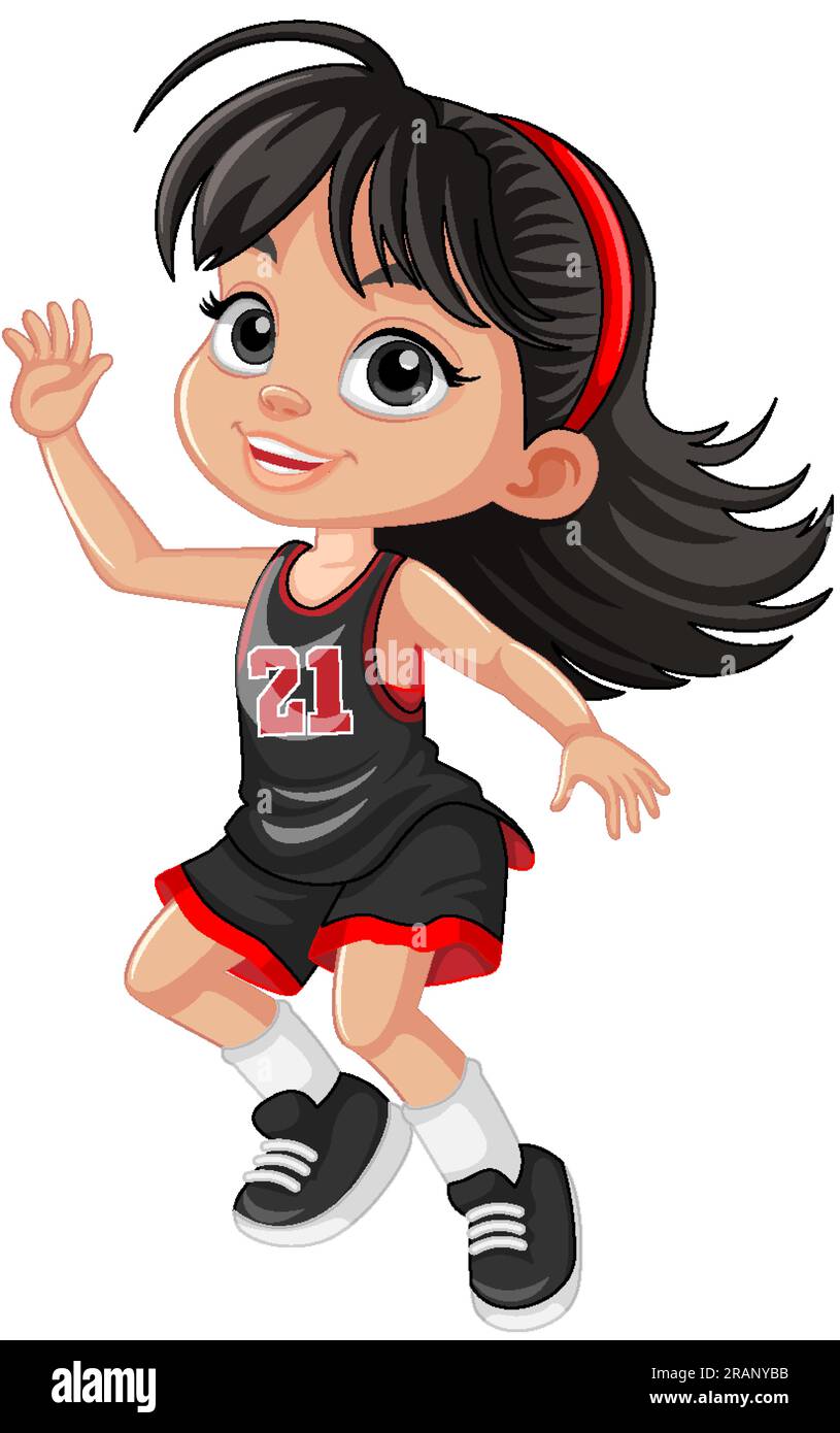 Female basketball player cartoon character illustration Stock Vector ...