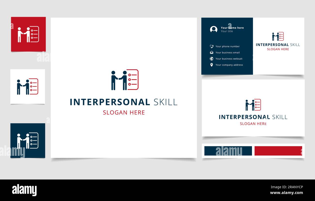 Interpersonal skill logo design with editable slogan. Branding book and ...