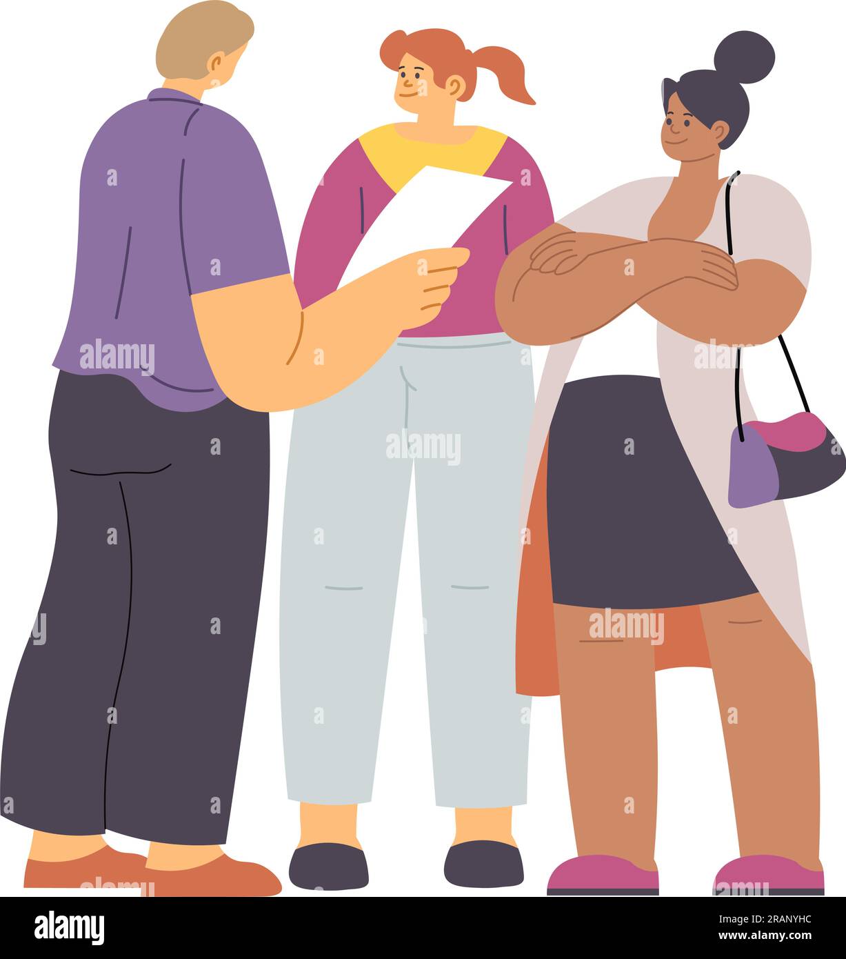 Manager with document talking to employees vector Stock Vector Image ...