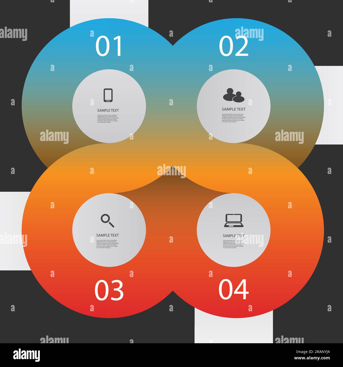 Infographics Cover Template - Round Banner Design with Icons Stock ...