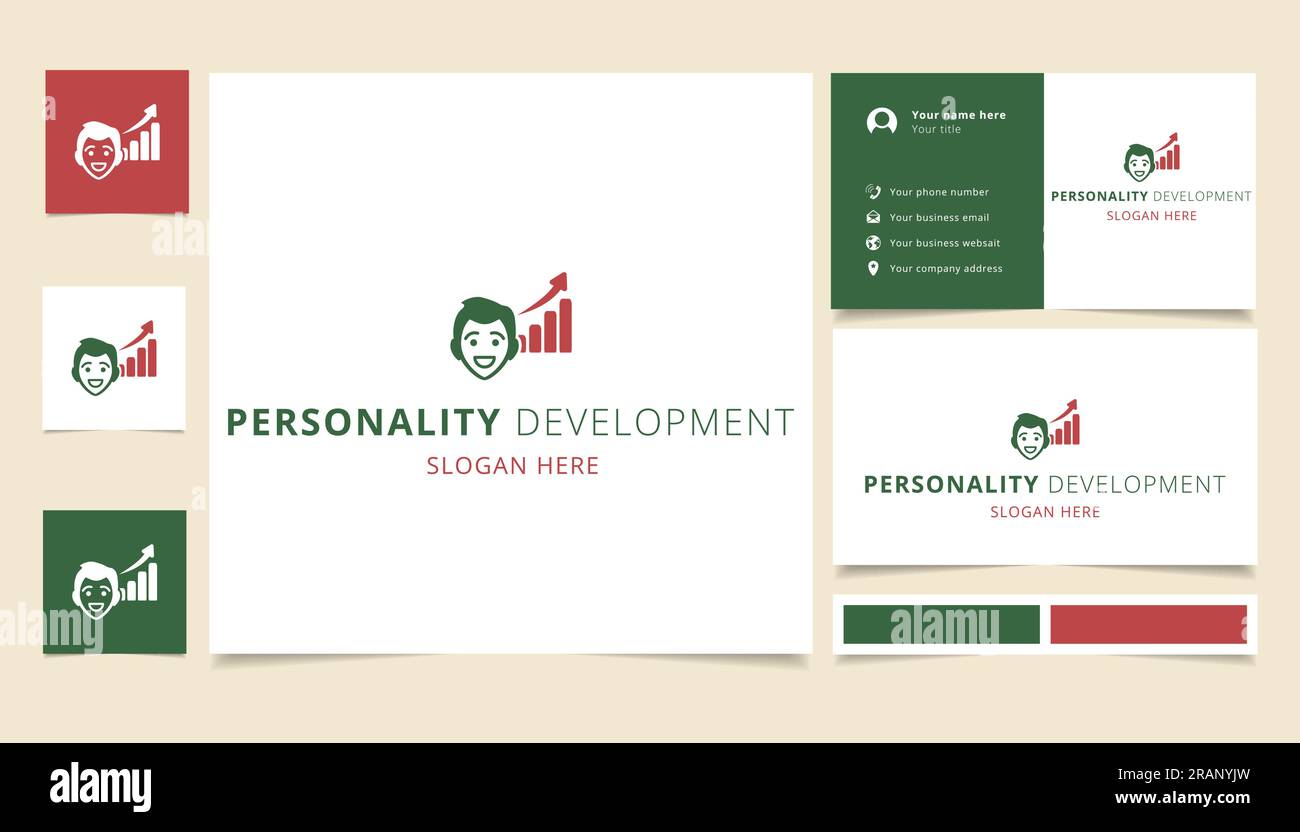 Personality development logo design with editable slogan. Branding book ...