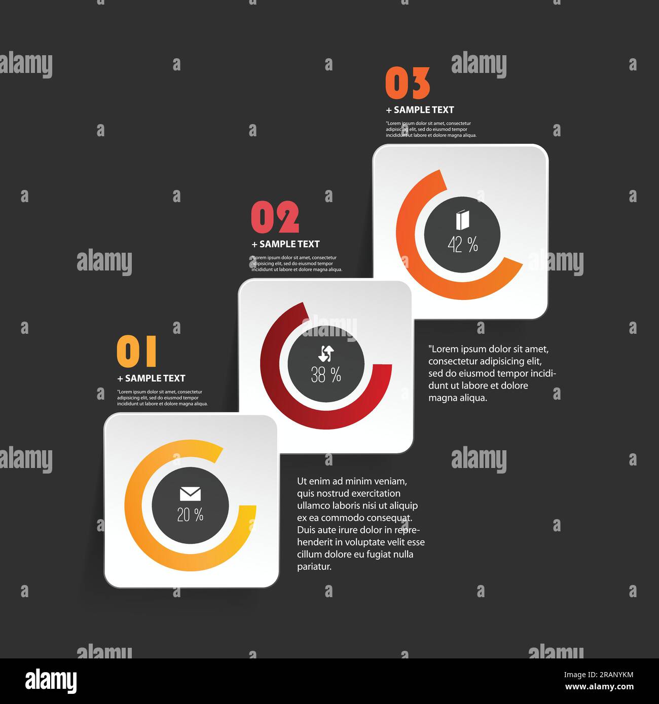 Colorful Modern Paper Cut Style Infographics Design - Set of Minimalist ...
