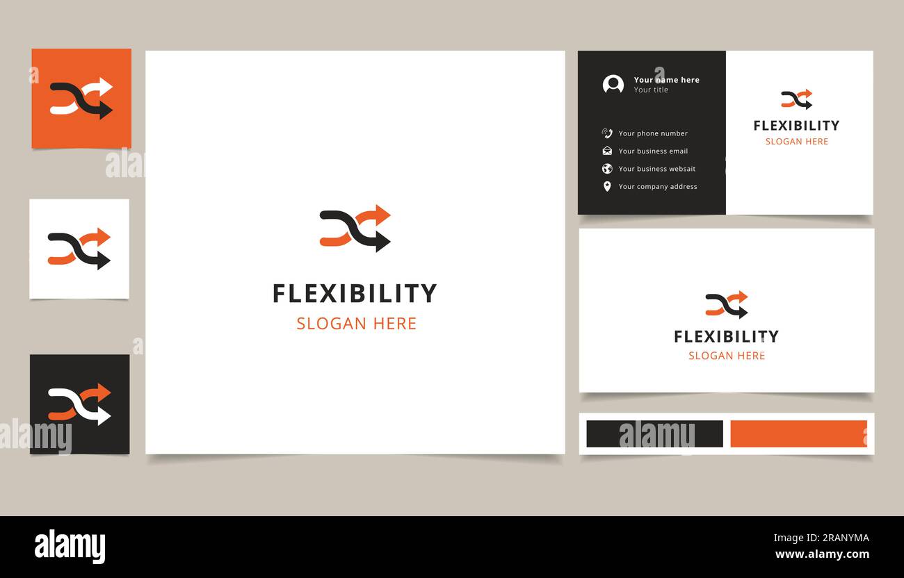 Flexibility logo design with editable slogan. Branding book and ...