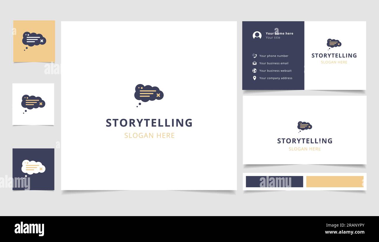 Storytelling logo design with editable slogan. Branding book and ...