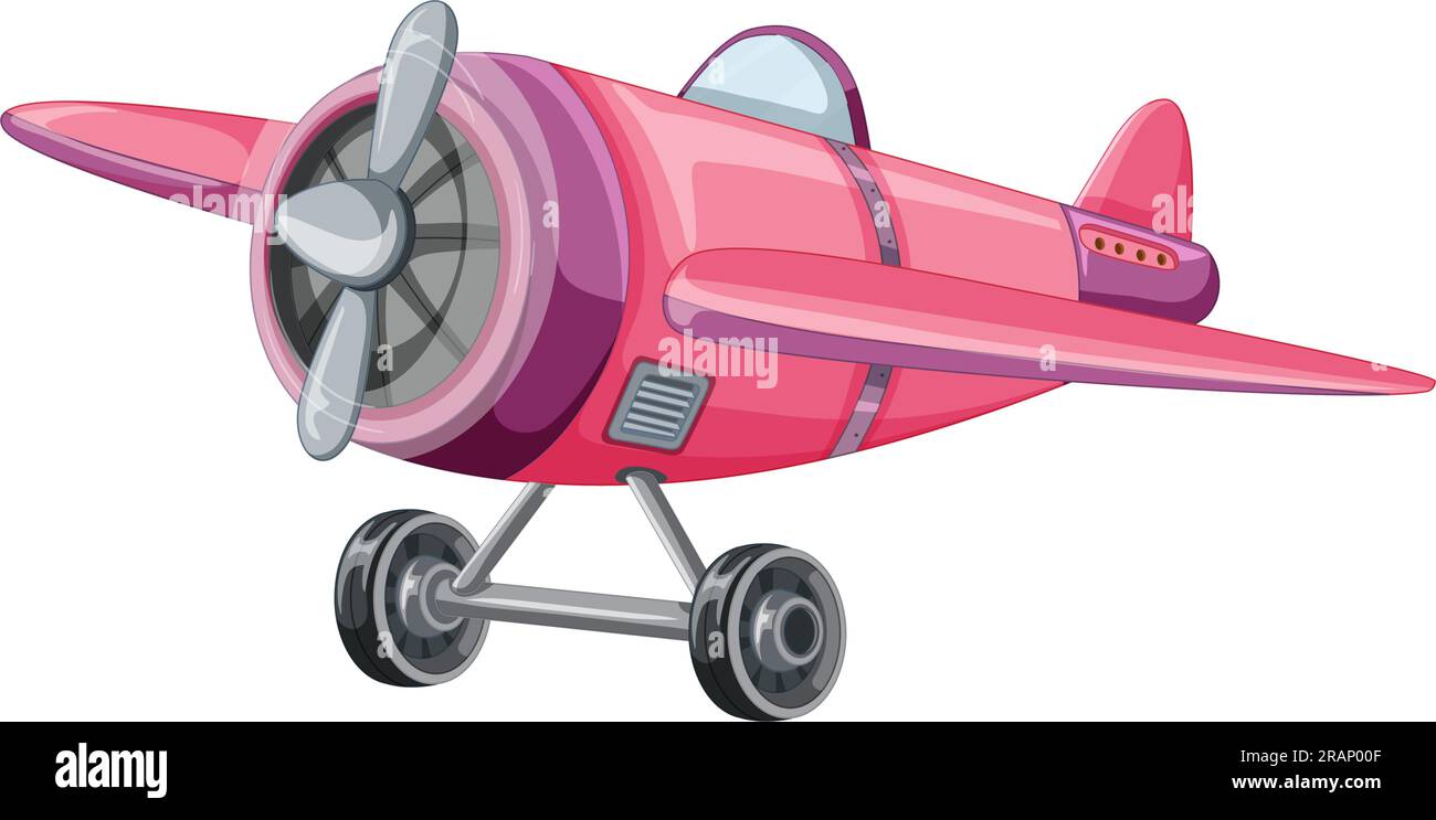 Cute pink jet plane cartoon illustration Stock Vector Image & Art - Alamy