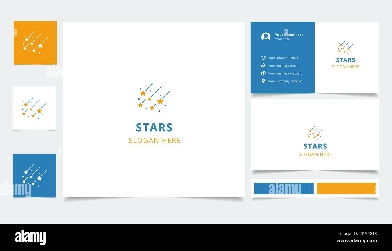Stars logo design with editable slogan. Branding book and business card ...
