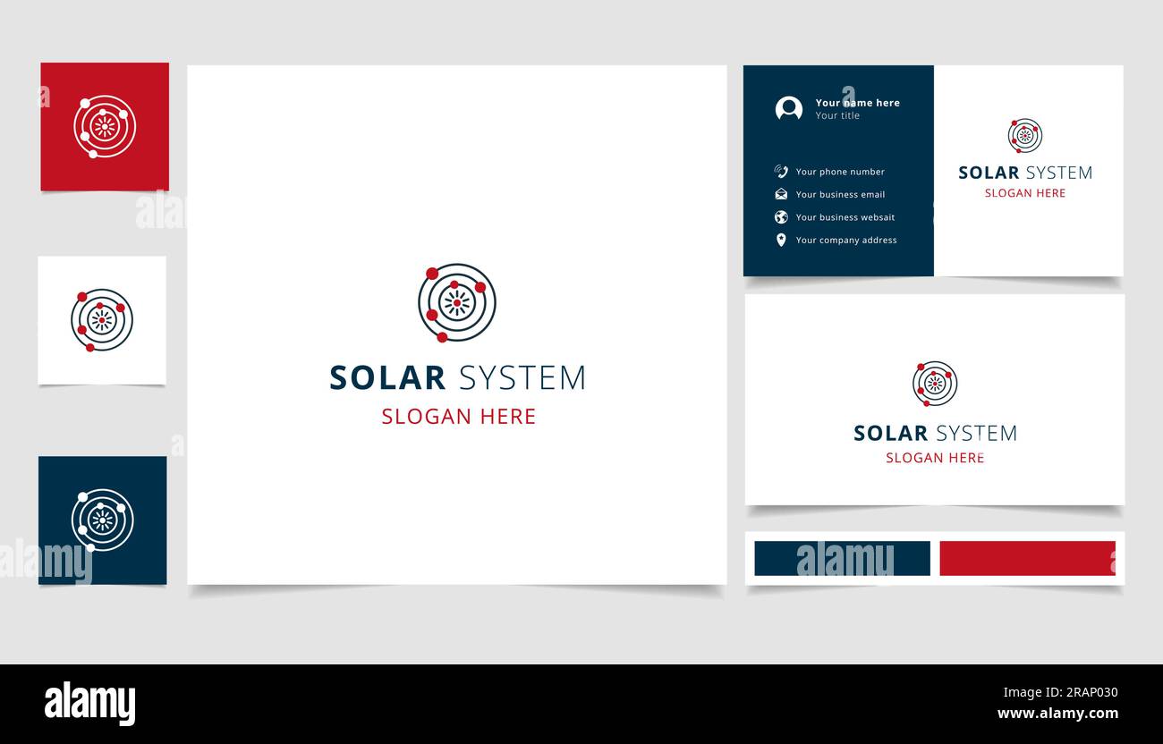 Solar system logo design with editable slogan. Branding book and ...