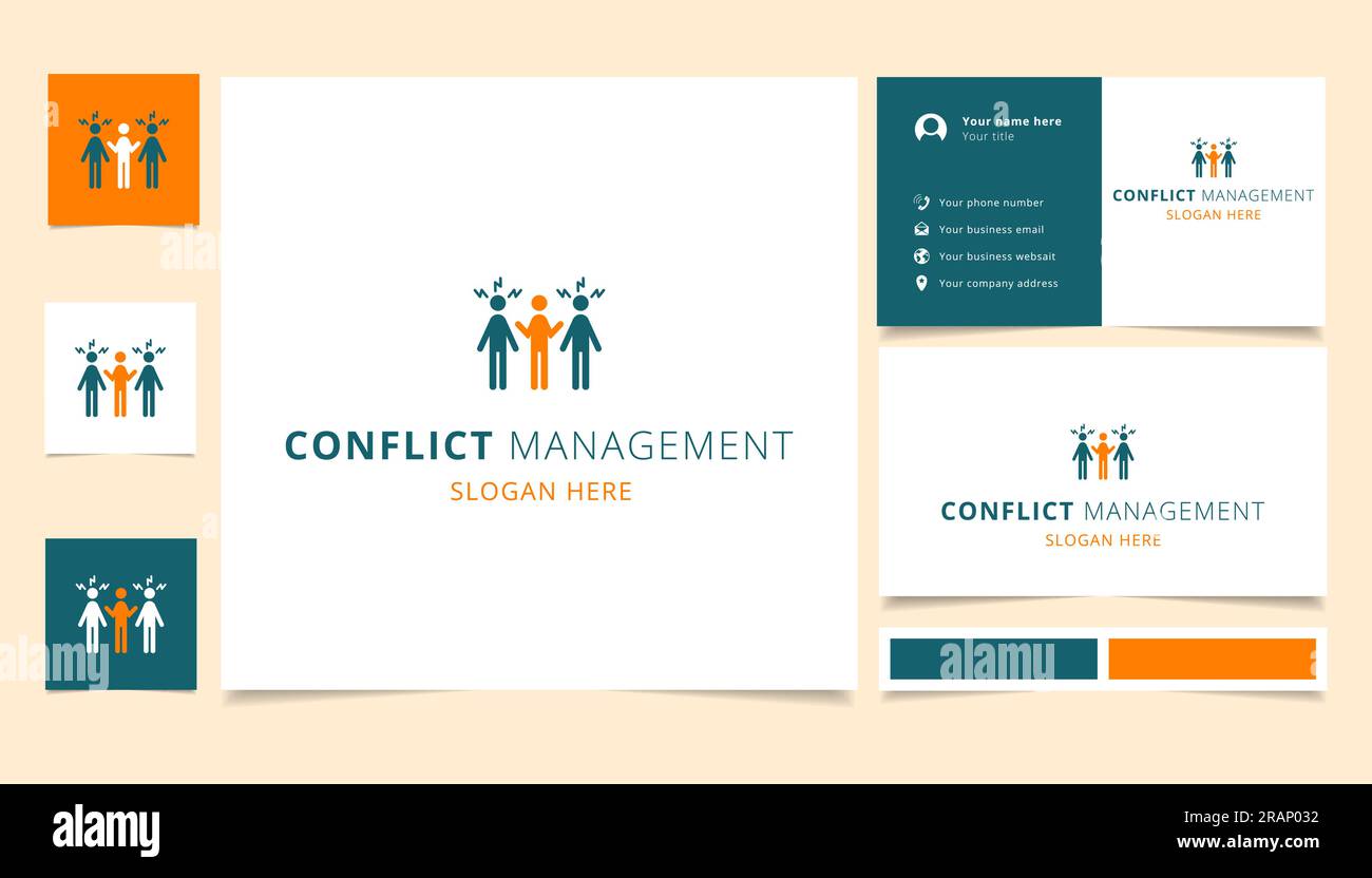 Conflict management logo design with editable slogan. Branding book and ...