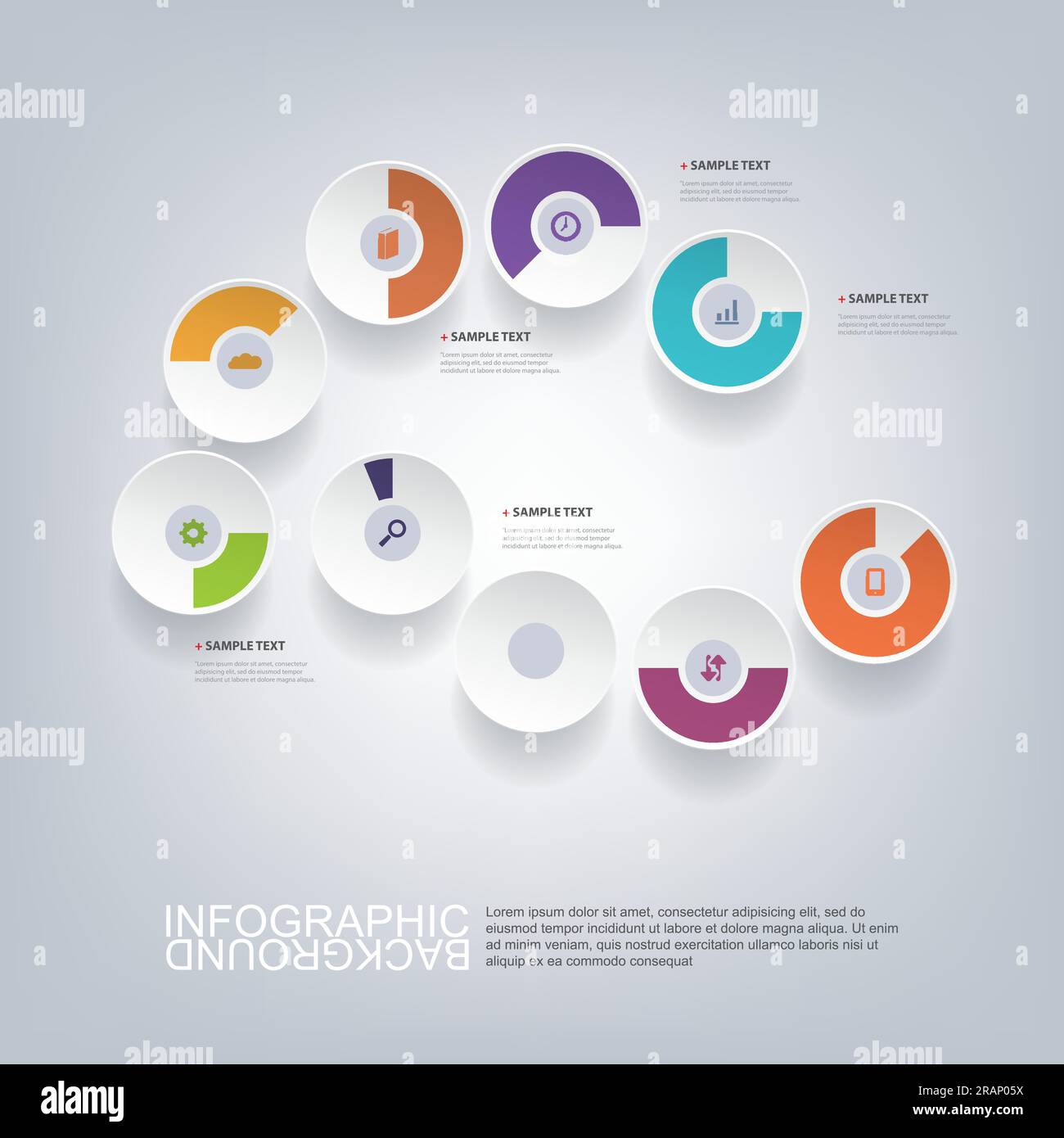 Circle Infographic Design with Pie Chart Stock Vector Image & Art - Alamy