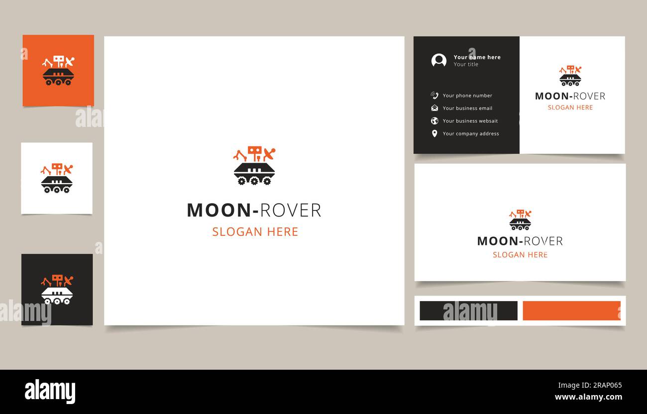 Moon-rover logo design with editable slogan. Branding book and business ...