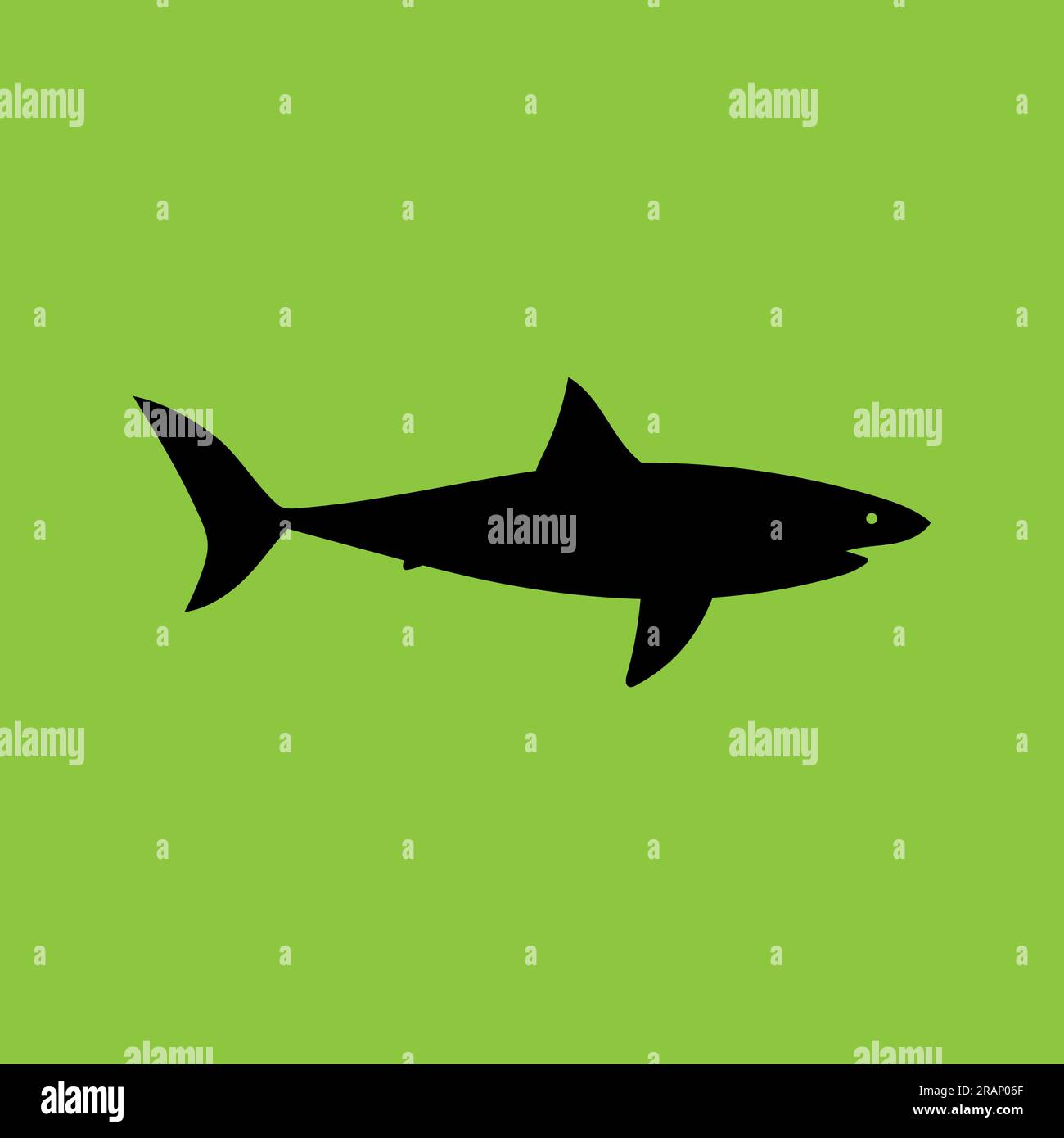 Great White Shark, Side View. Silhouette - Vector Stock Vector Image ...