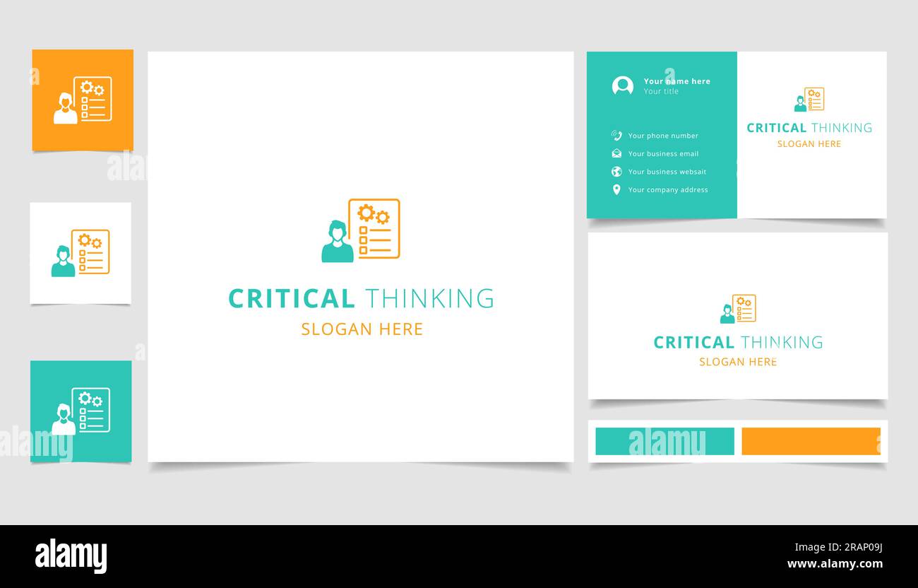 Critical thinking logo design with editable slogan. Branding book and ...