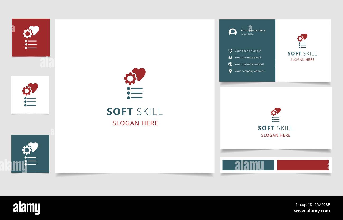 Soft skill logo design with editable slogan. Branding book and business ...